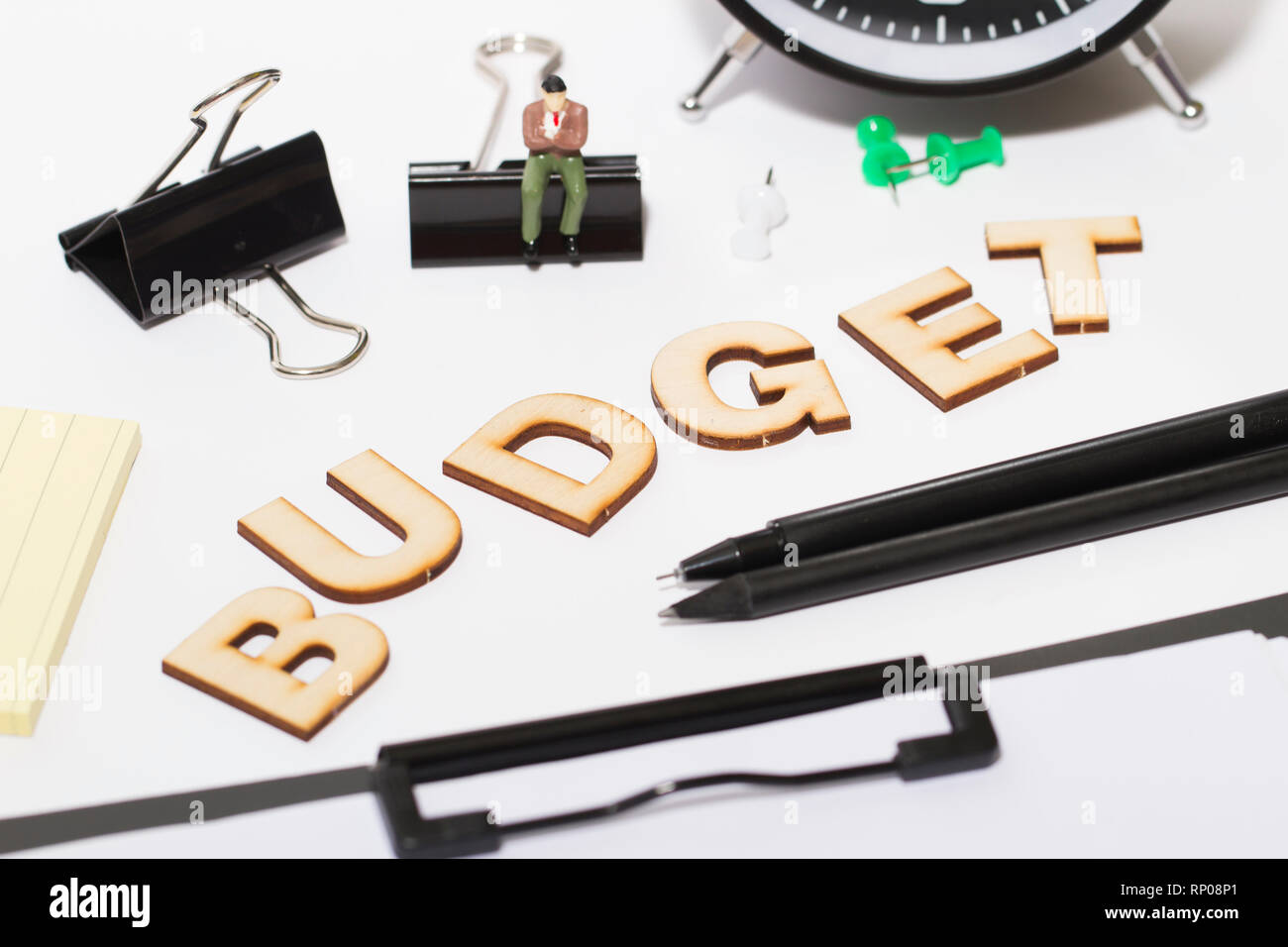 Office tools on the desk, financial economy Stock Photo - Alamy