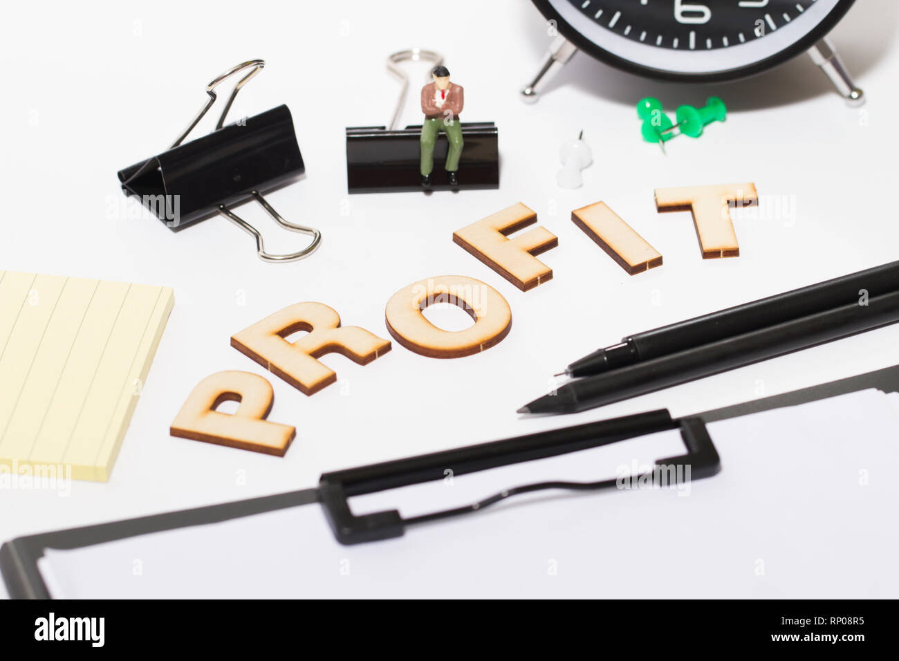 Office tools on the desk, financial economy Stock Photo - Alamy