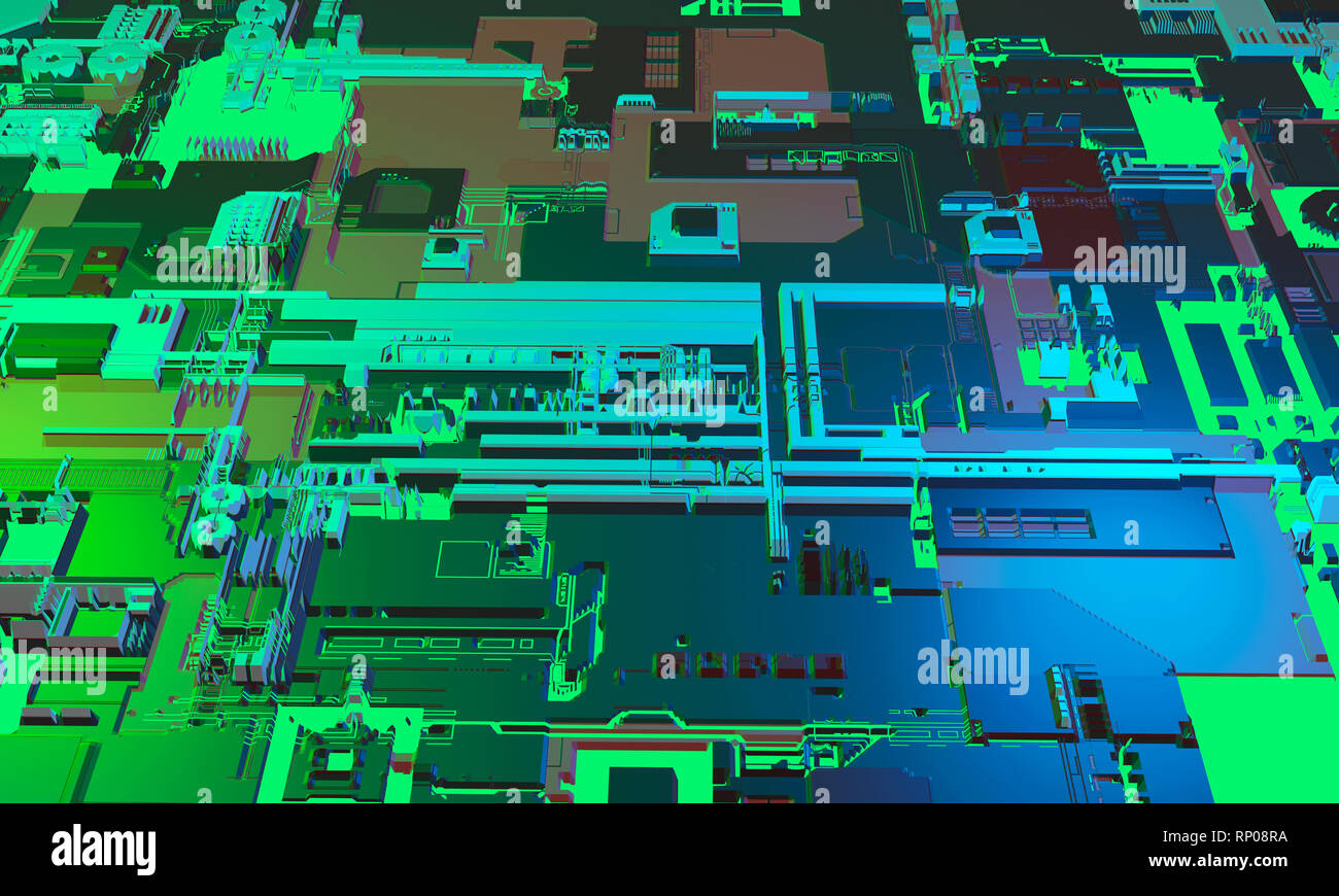 Abstract high tech electronic PCB (Printed circuit board) background in ...