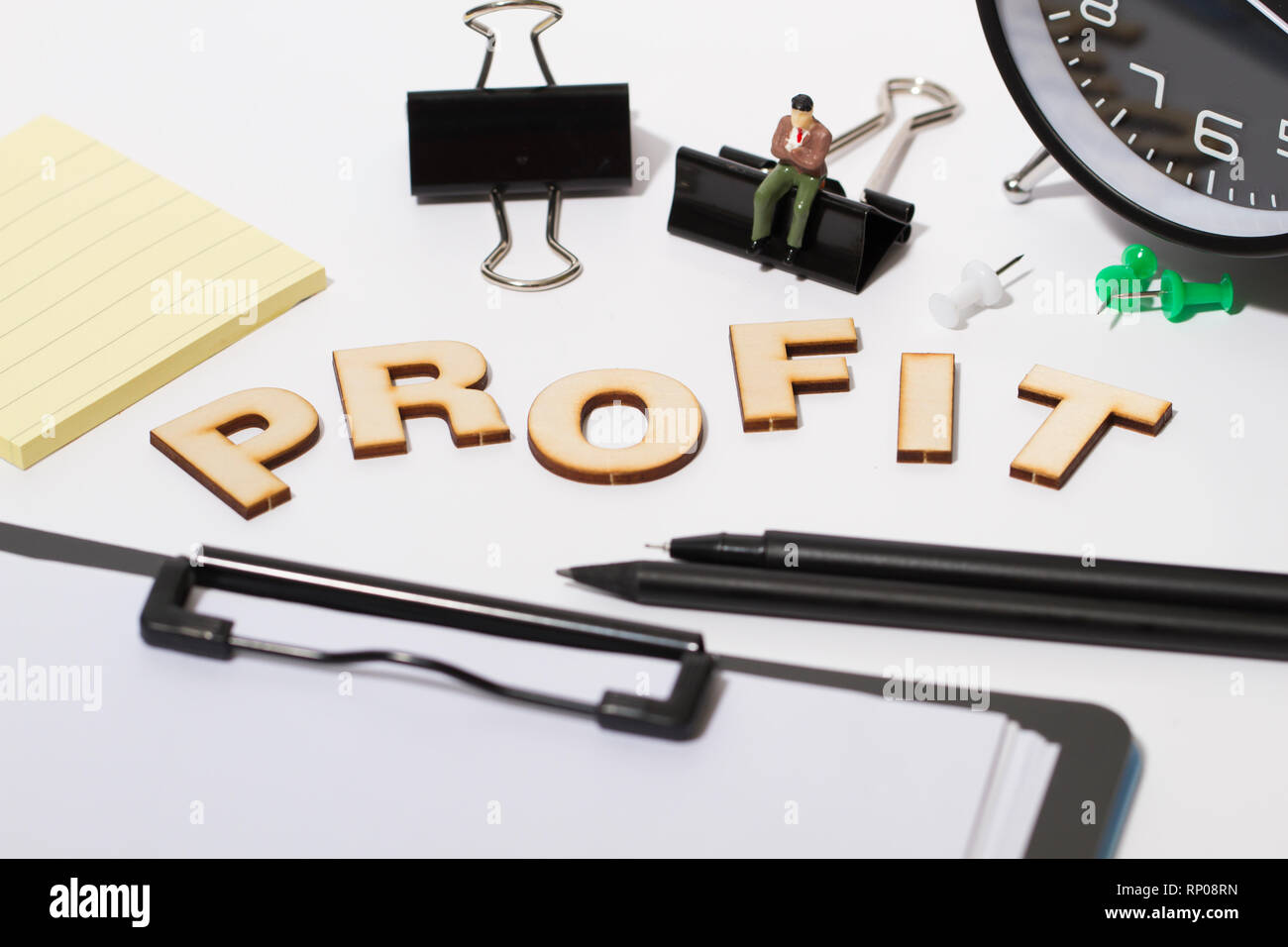 Office tools on the desk, financial economy Stock Photo - Alamy