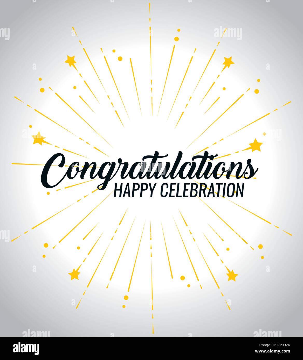 congratulation happy event celebration with stars decoration vector ...
