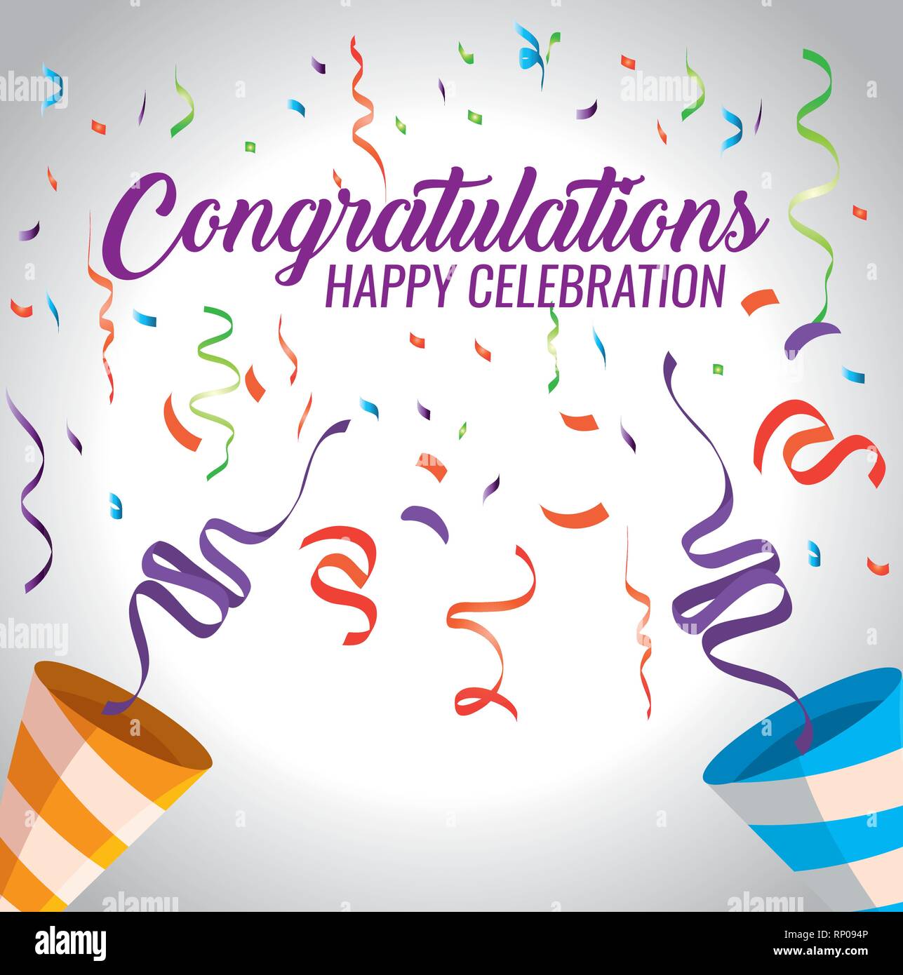 happy celebration party with confetti decoration vector illustration ...