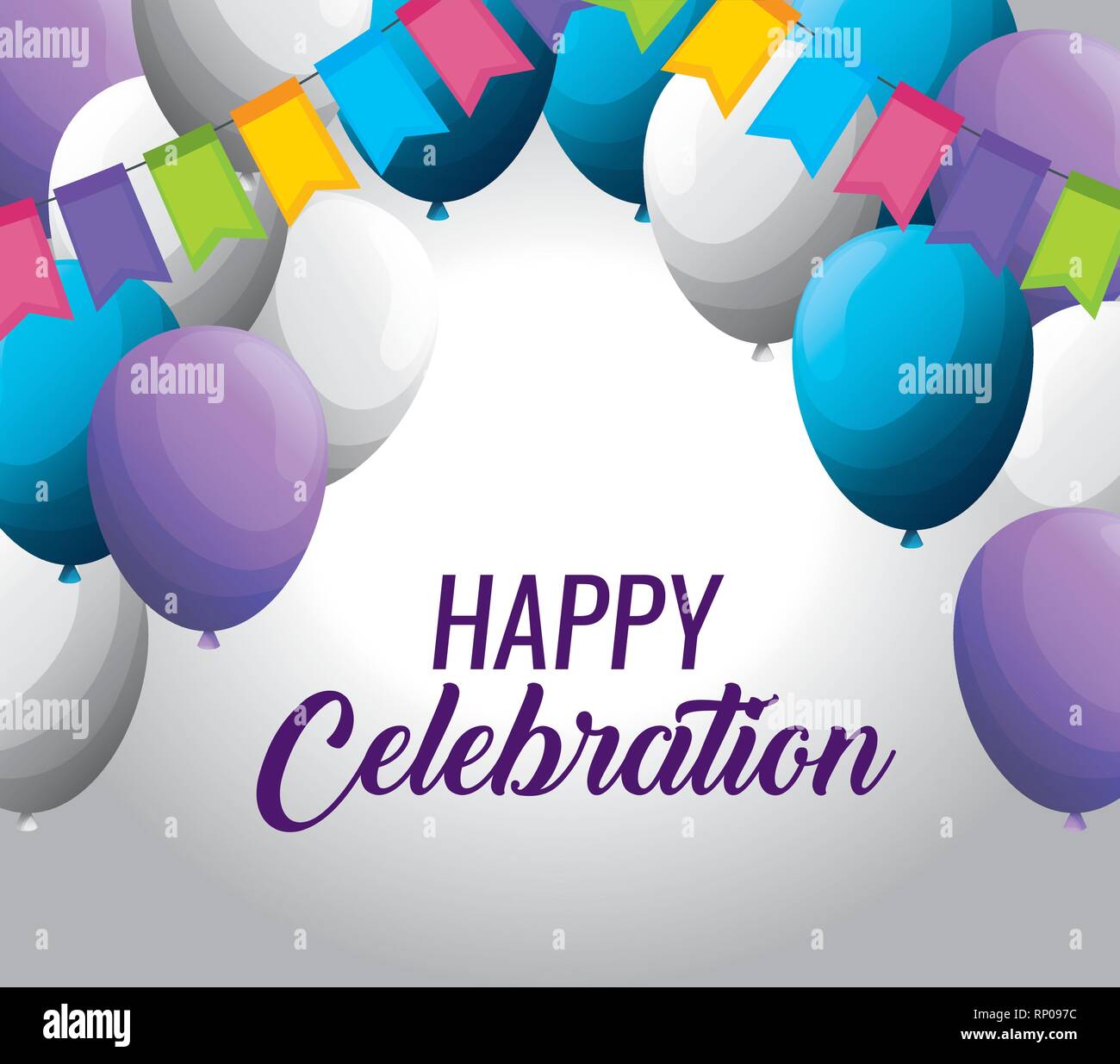 party banner with balloons decoration to event vector illustration ...