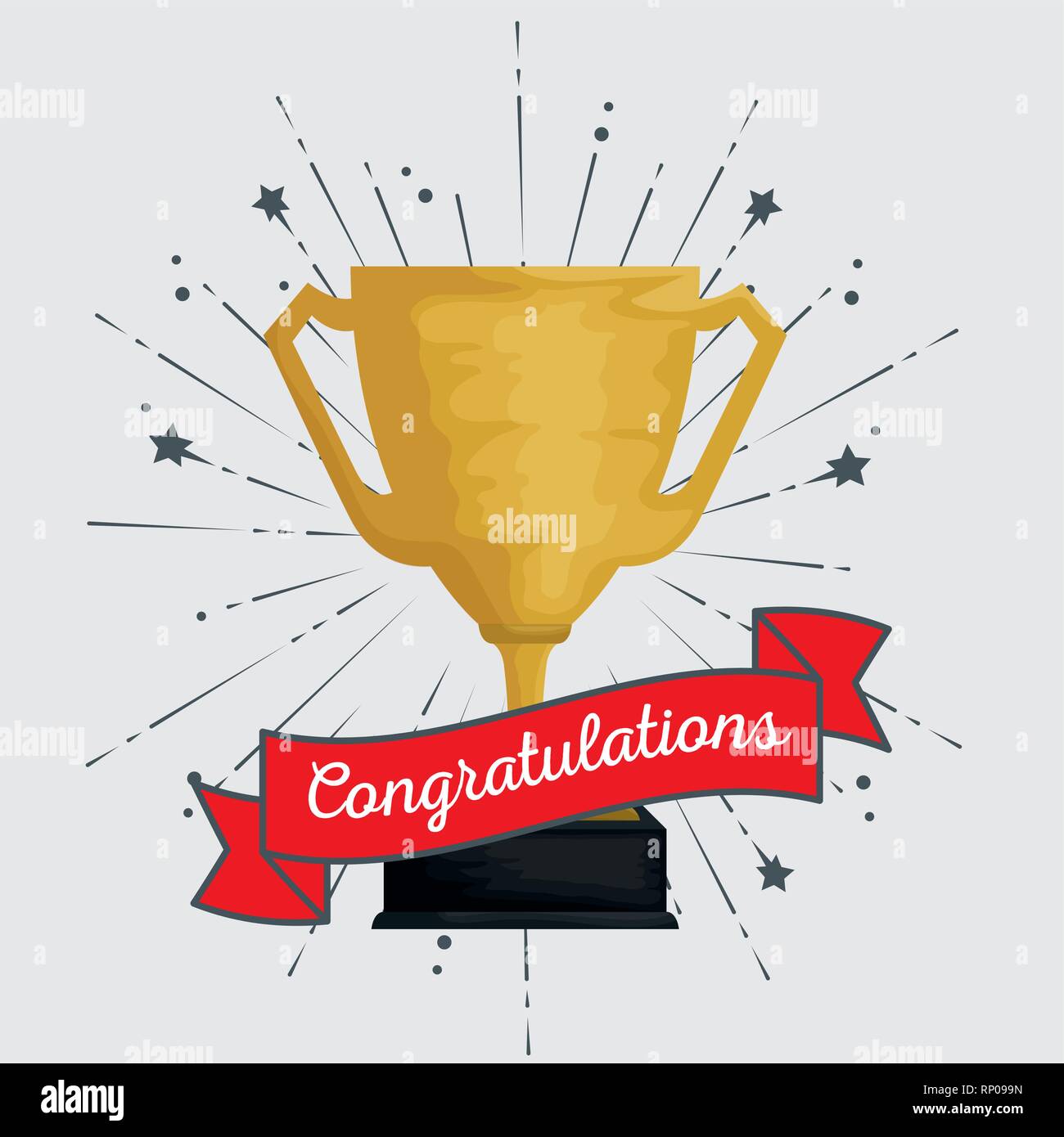 cup prize with ribbon decoration to event vector illustration Stock ...