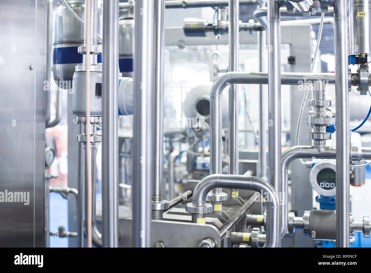 Stainless steel pipes in the factory Stock Photo - Alamy