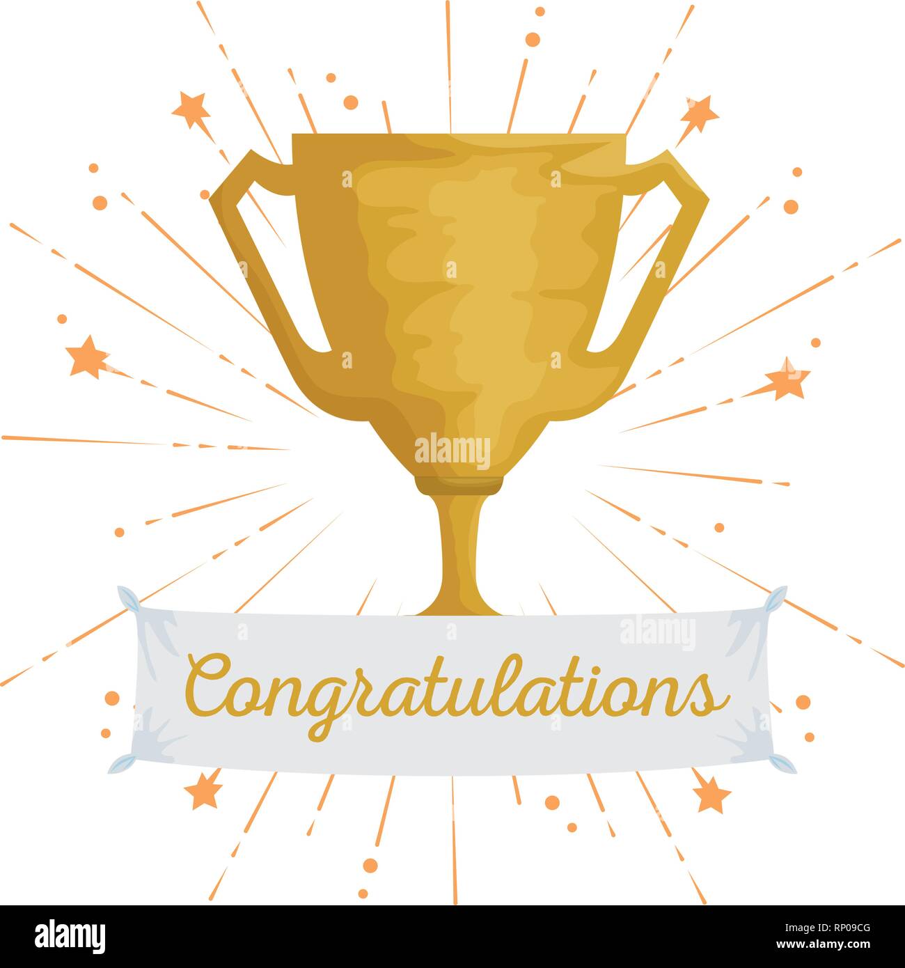 prize cup to congratulation happy celebration vector illustration Stock ...