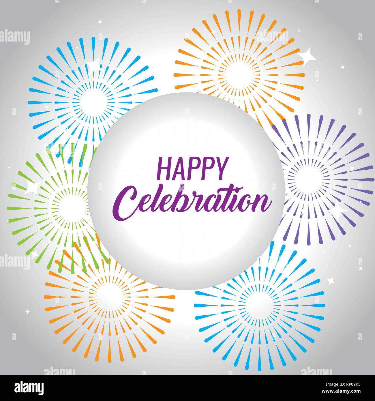 happy celebration event with fireworks entertainment vector ...