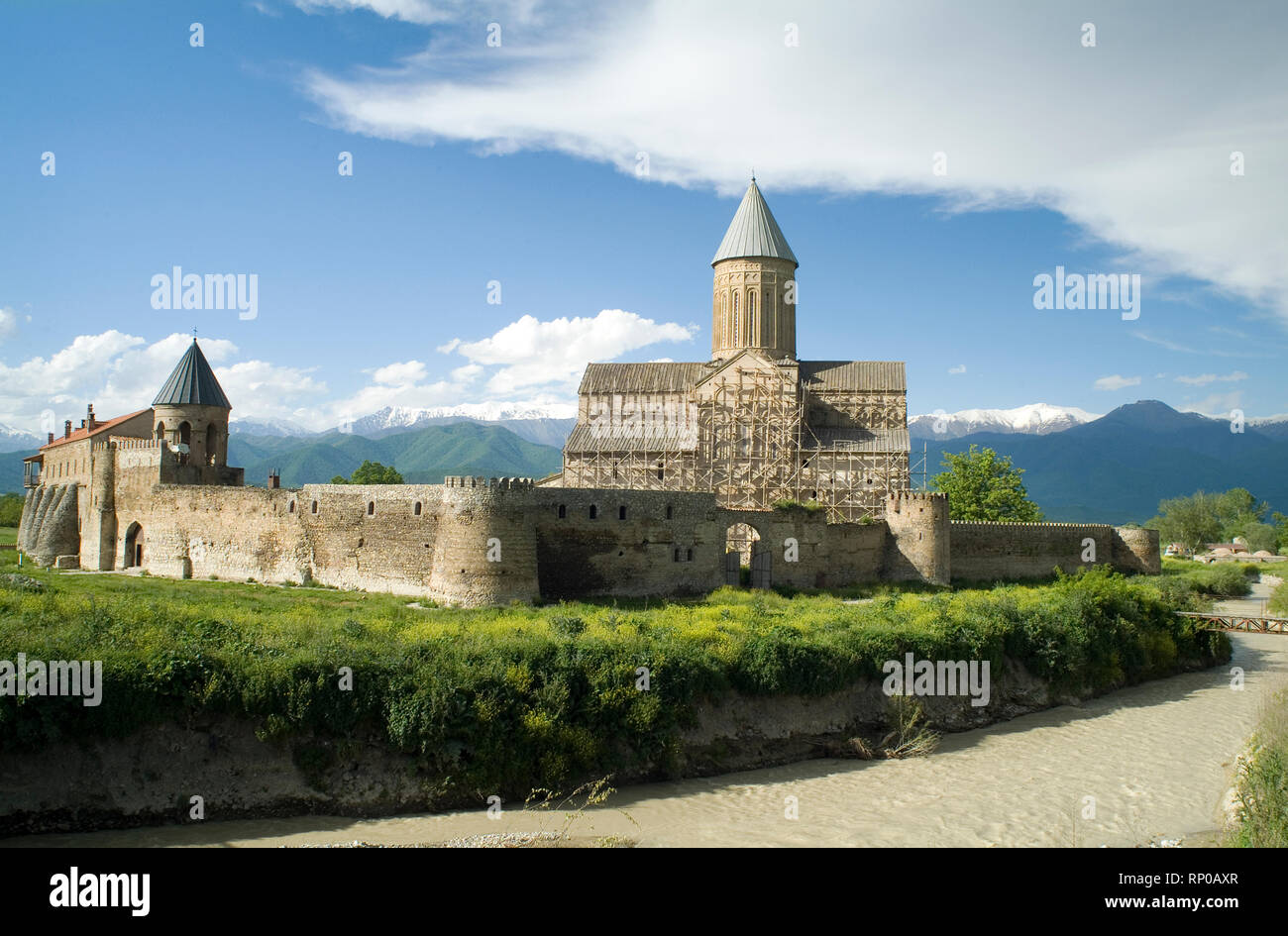The Alaverdi Monastery in the Kakheti Valley in Georgia, a classical ...