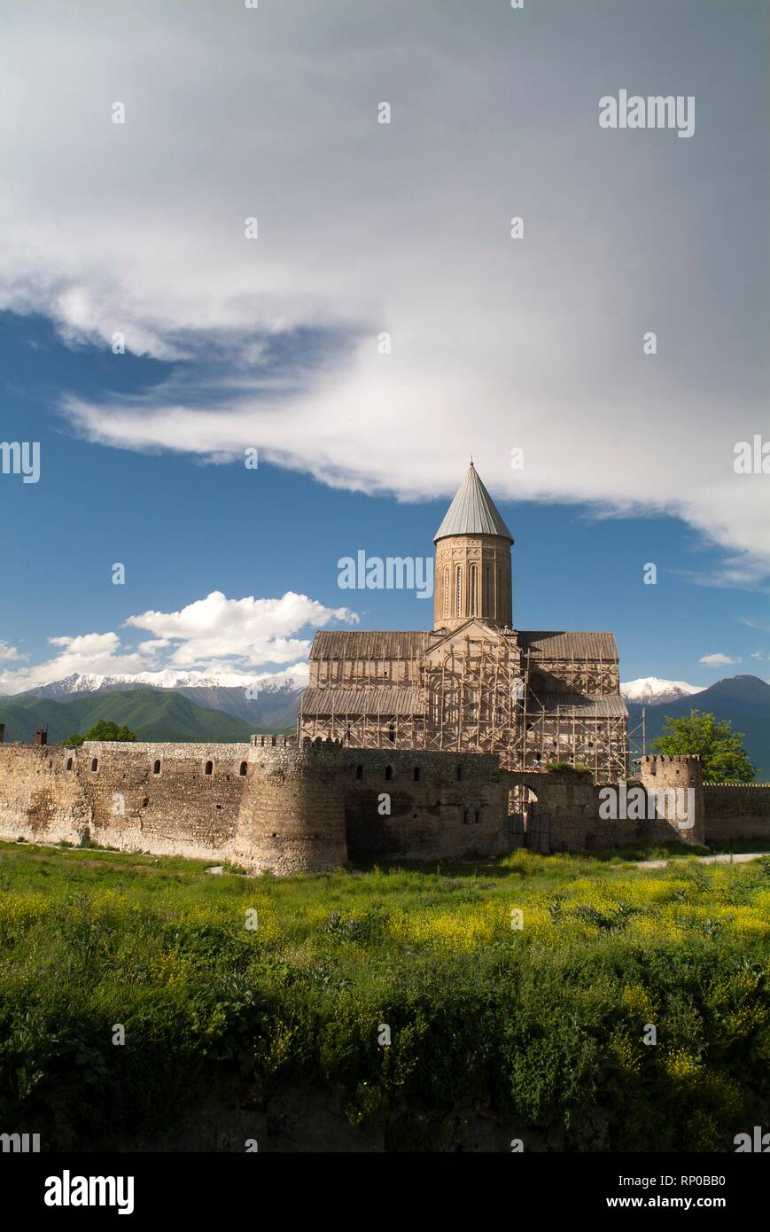 The Alaverdi Monastery in the Kakheti Valley in Georgia, a classical ...