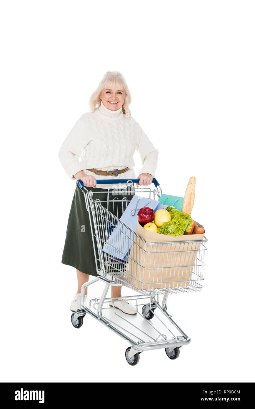 Old woman shopping cart on hi-res stock photography and images - Alamy