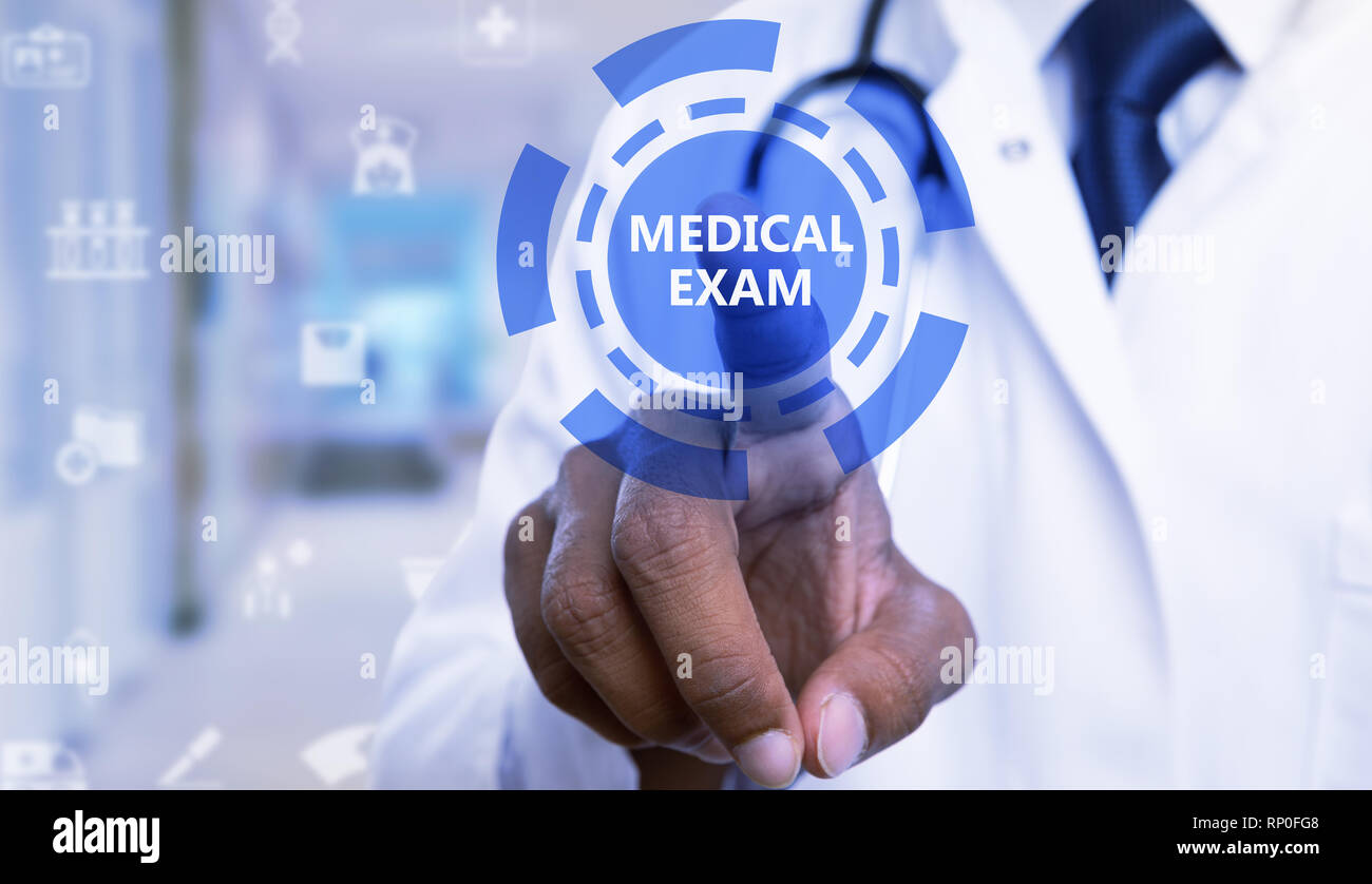 Close-up of male indian doctor using index finger for touching medical ...