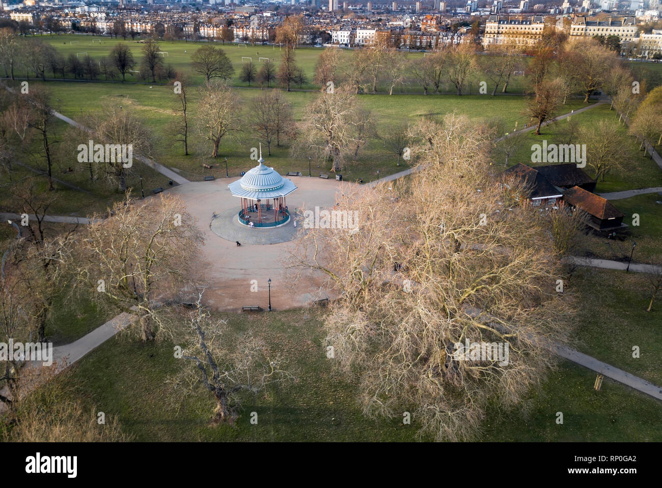 Aerial view of Clapham Common, south west London Stock Photo - Alamy