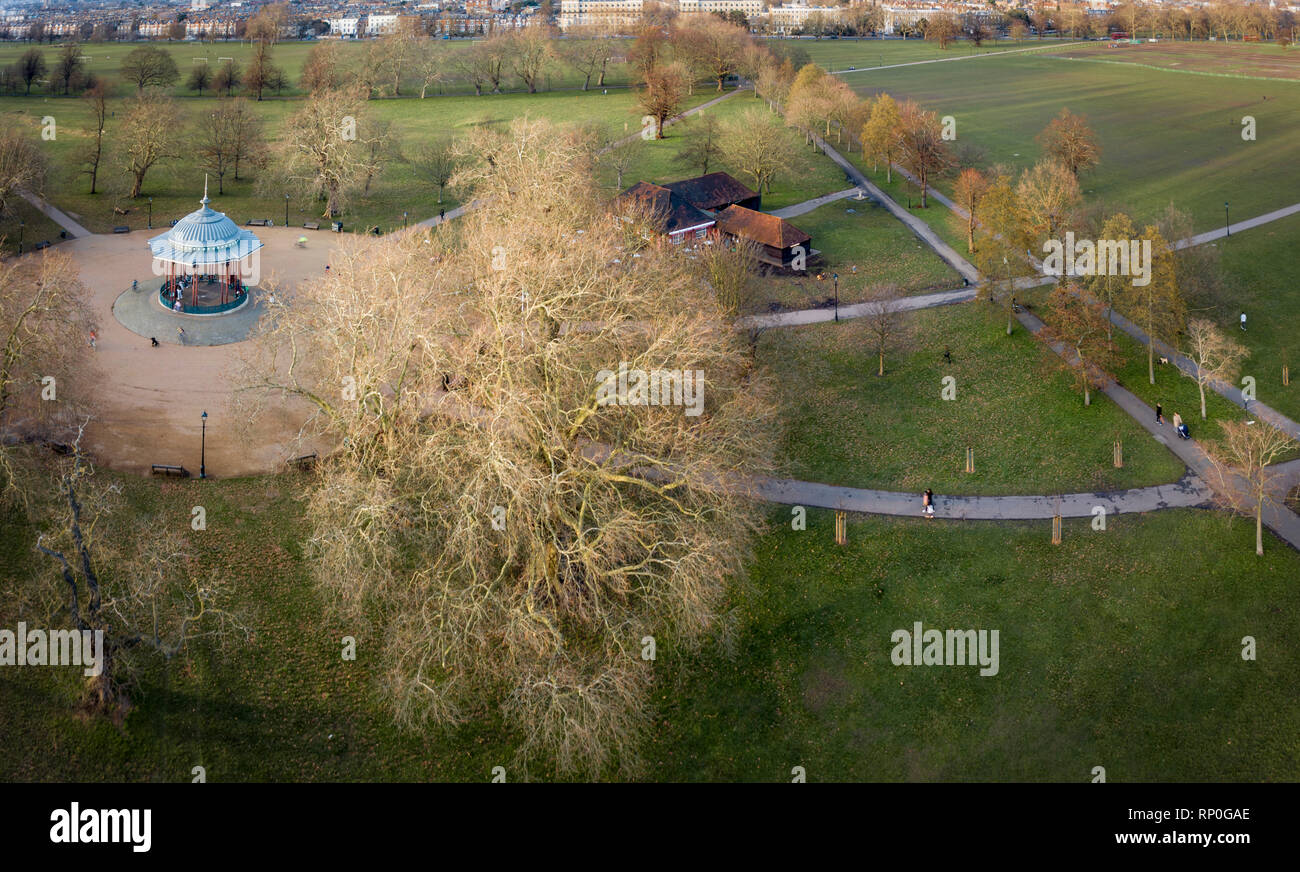 Aerial view of Clapham Common, south west London Stock Photo - Alamy