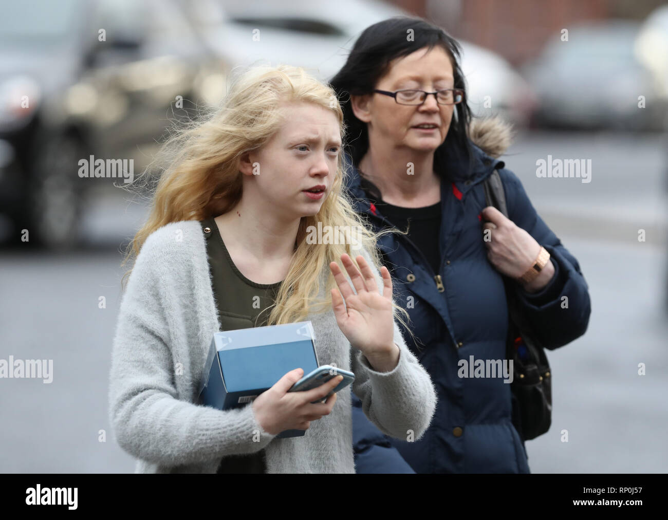 Georgina Lochrane (left) arrives at the High Court in Glasgow, where a ...