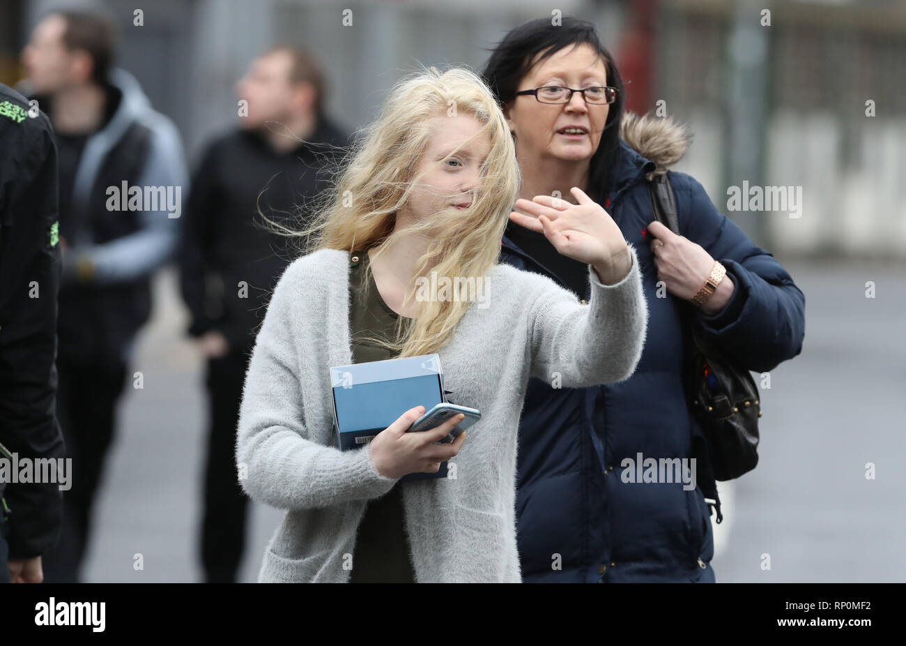 Georgina Lochrane waves as she arrives at the High Court in Glasgow ...