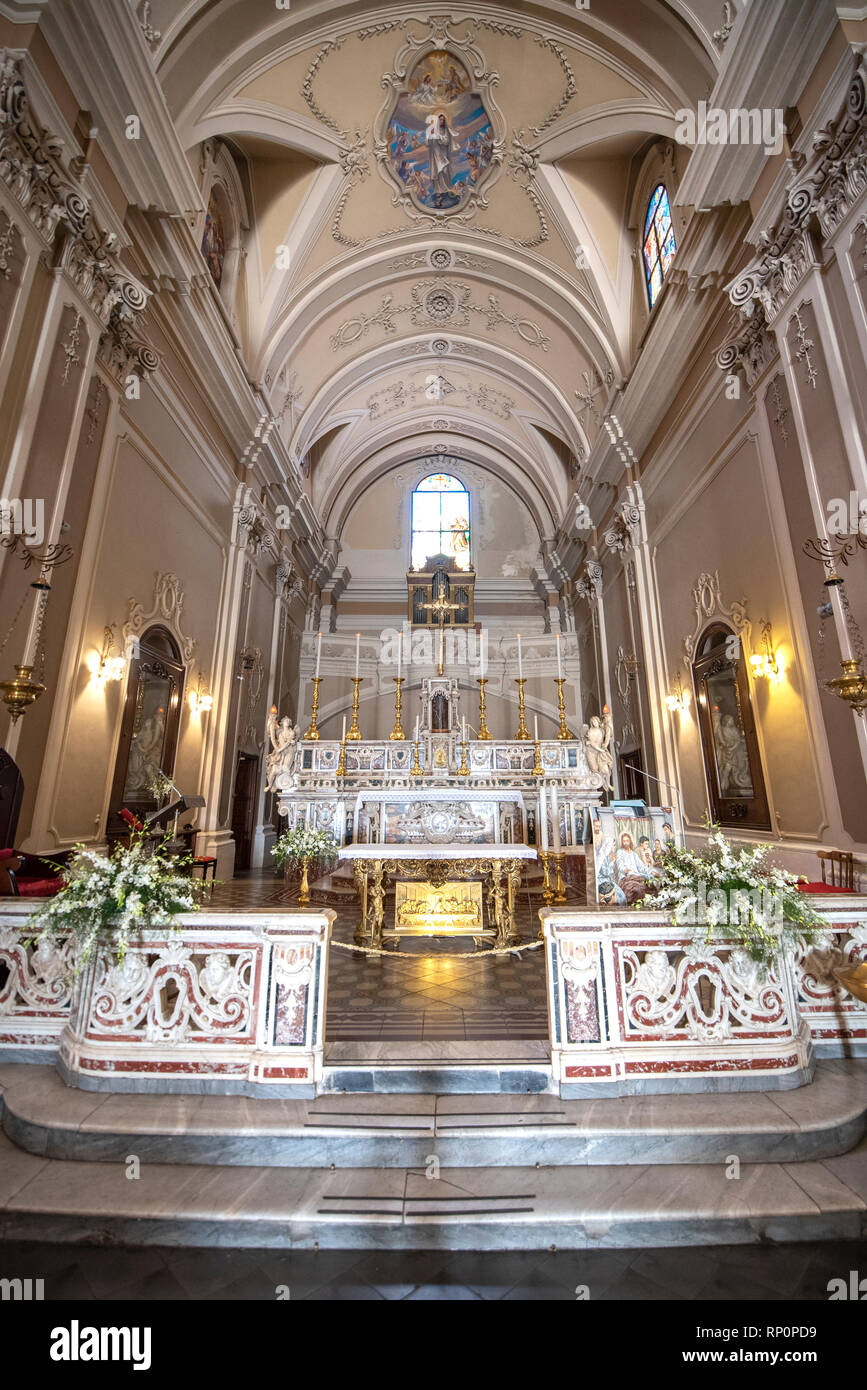 Inside interior of Baroque Church Chiesa di San Francesco D'Assisi, a ...