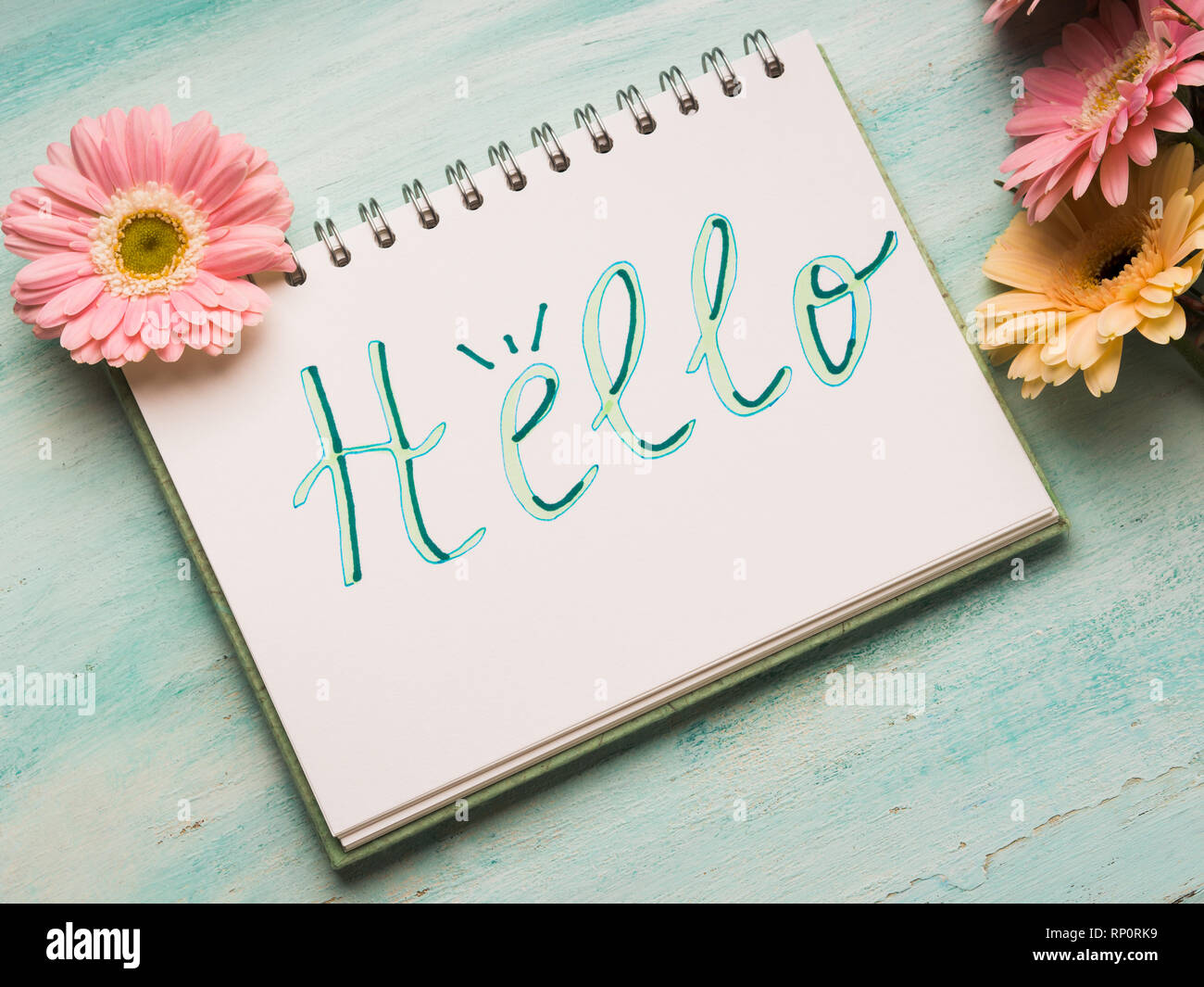 Word spring written flowers hi-res stock photography and images - Alamy