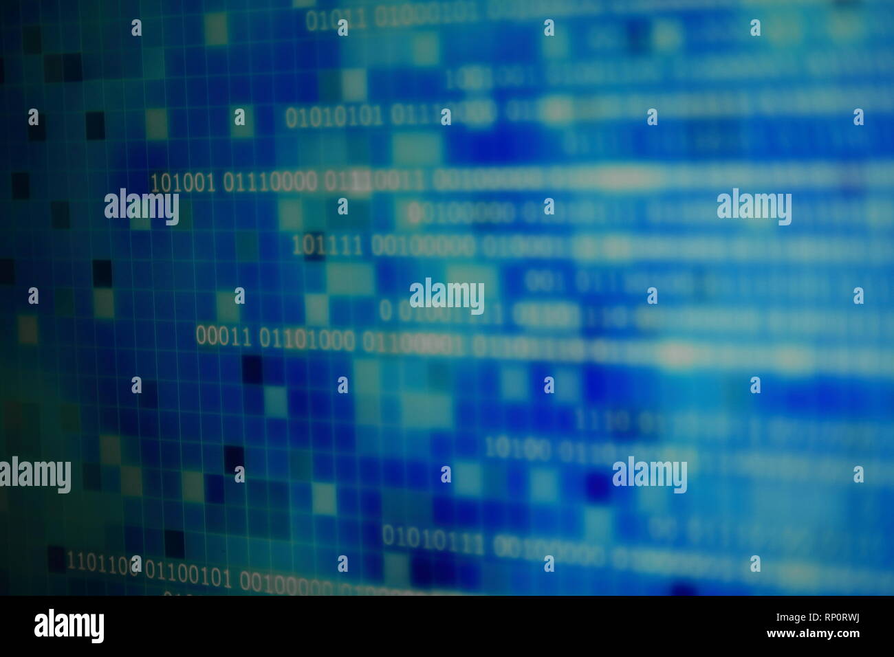 magic of information technology. computer data in binary format with ...