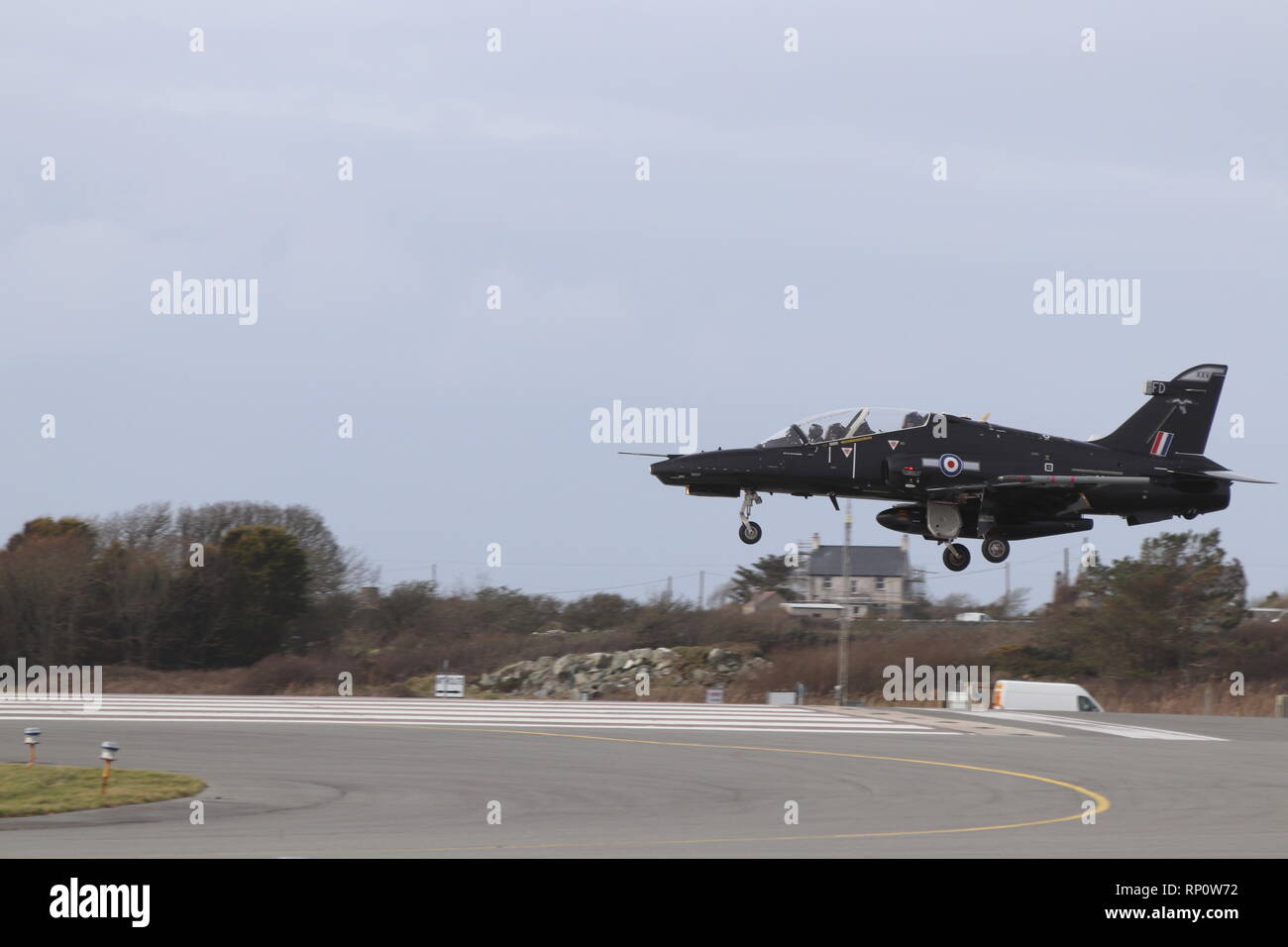 BAE Hawk T2trainer jet at RAF Valley, Anglesey, Wales Stock Photo - Alamy