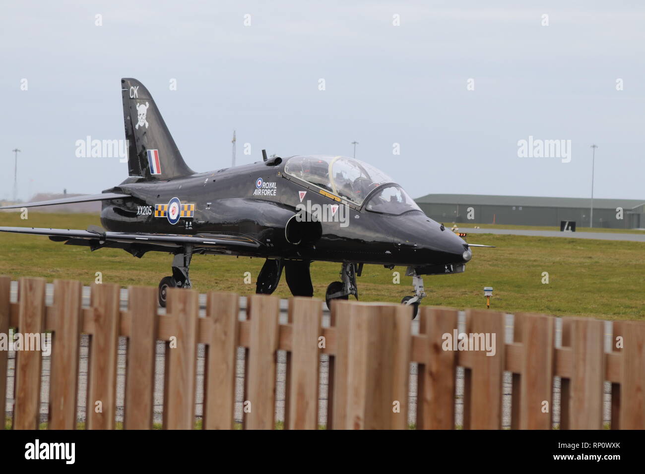 BAE Hawk T2trainer jet at RAF Valley, Anglesey, Wales Stock Photo - Alamy