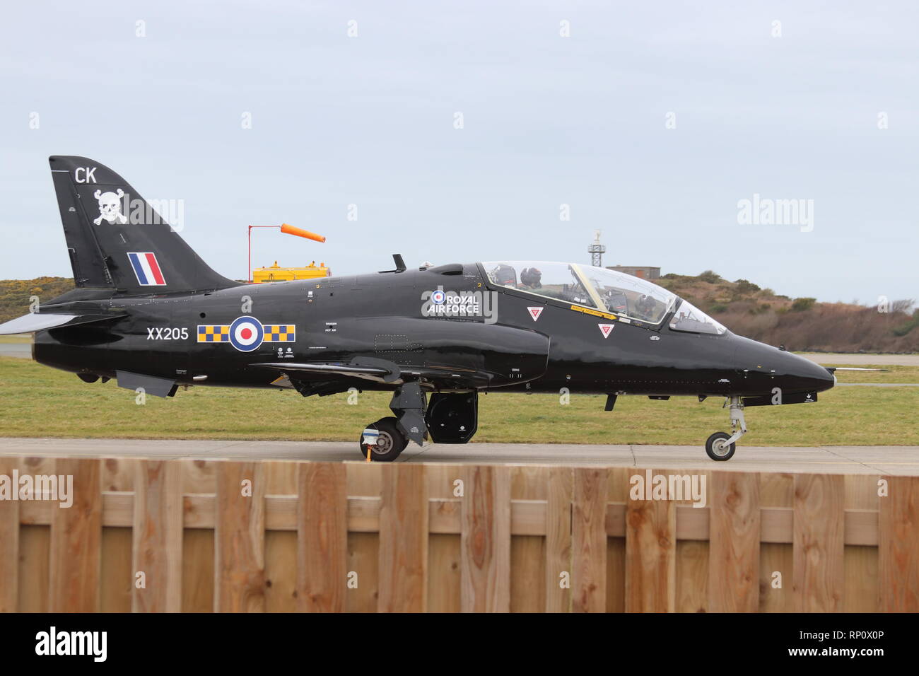 BAE Hawk T2trainer jet at RAF Valley, Anglesey, Wales Stock Photo - Alamy