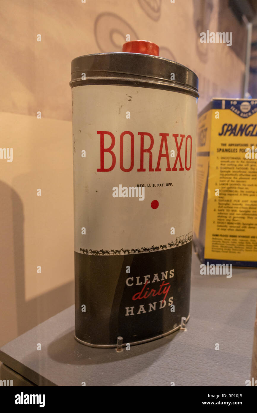 'Boraxo', a borax based hand soap product produced in Death Valley on ...