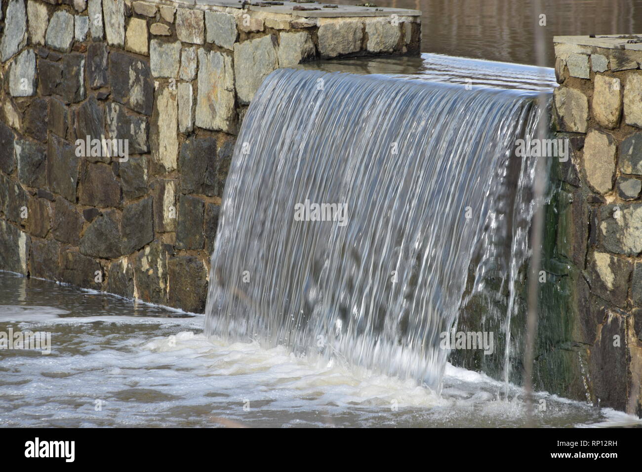 Water over dam in Northern Virginia Stock Photo - Alamy
