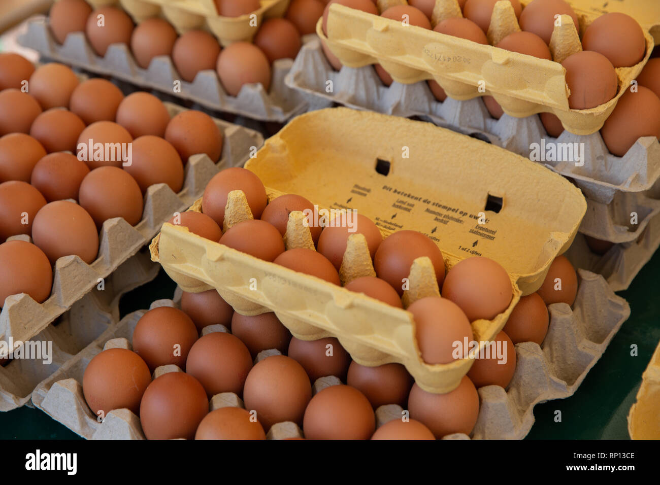 Eggs at a European Market Stock Photo - Alamy