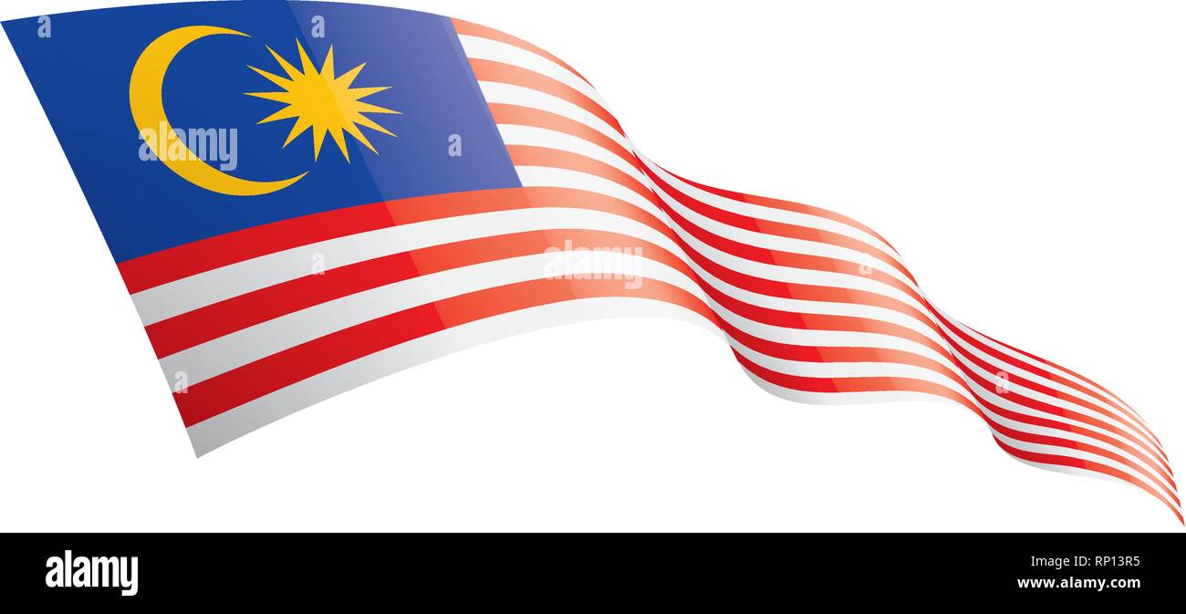 Malaysia flag, vector illustration on a white background Stock Vector ...