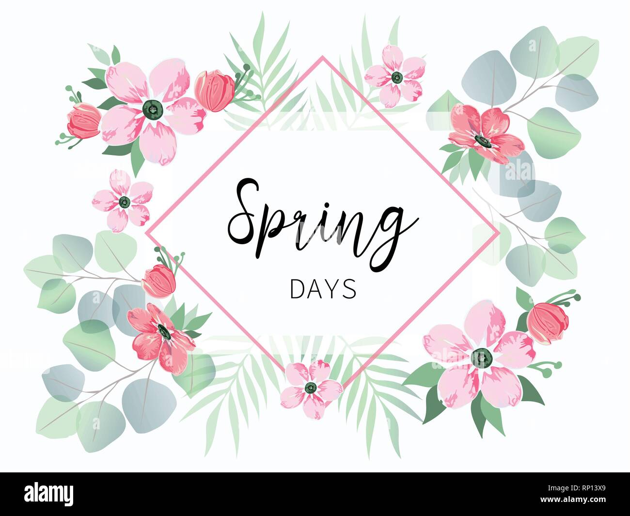 Beautiful art sakura flowers Cut Out Stock Images & Pictures - Alamy