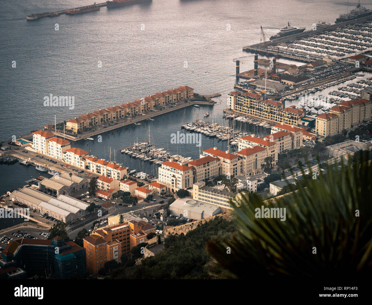 Gibraltar aerial view city Stock Photo - Alamy