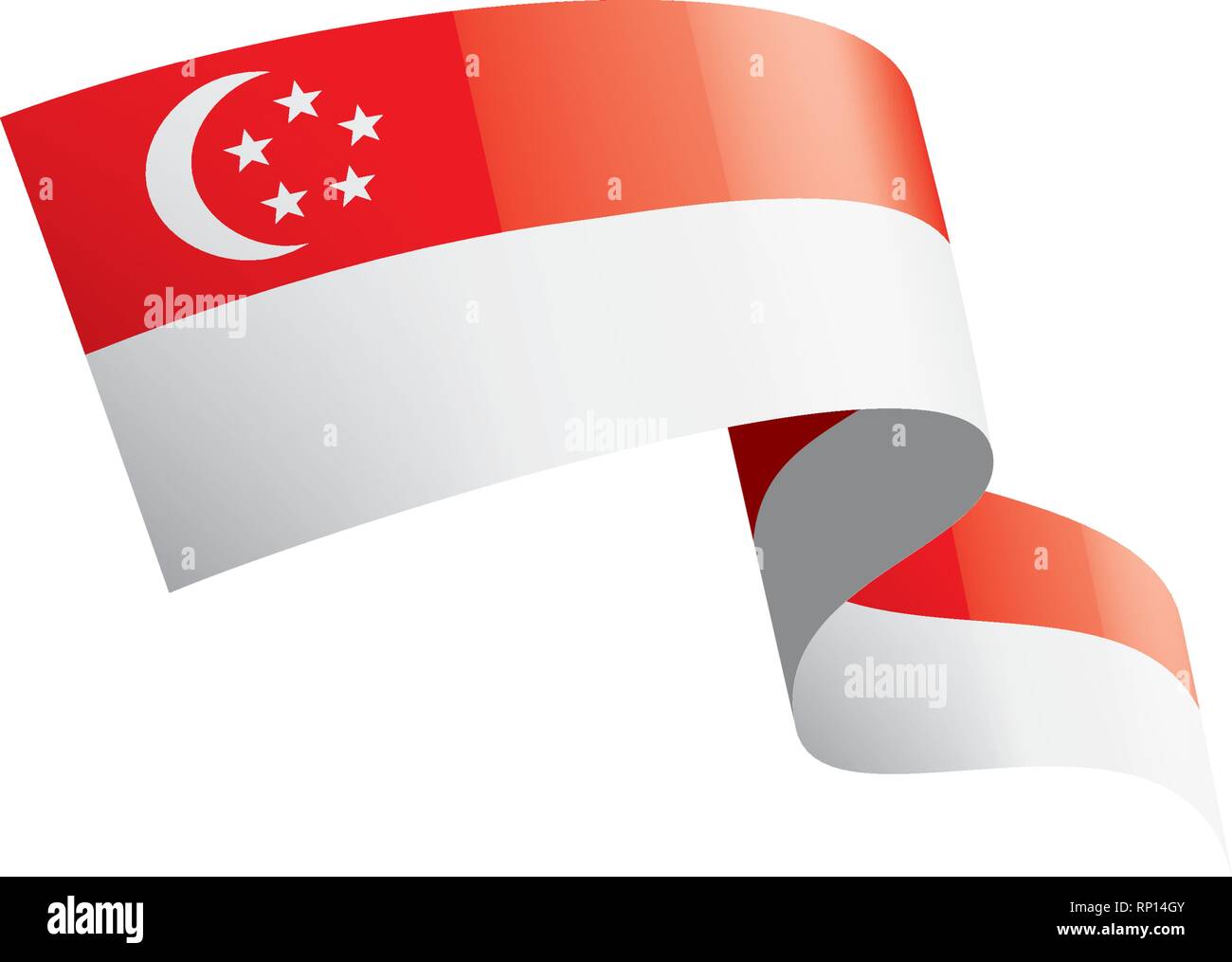 Singapore flag, vector illustration on a white background Stock Vector ...