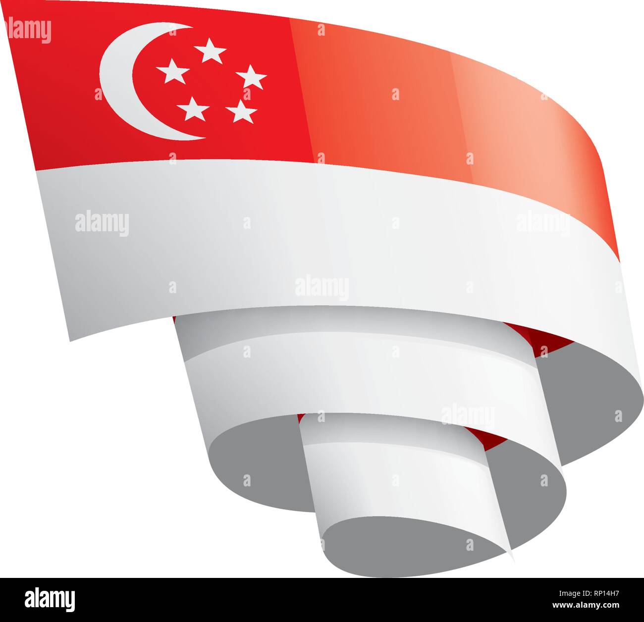 Singapore flag, vector illustration on a white background Stock Vector ...