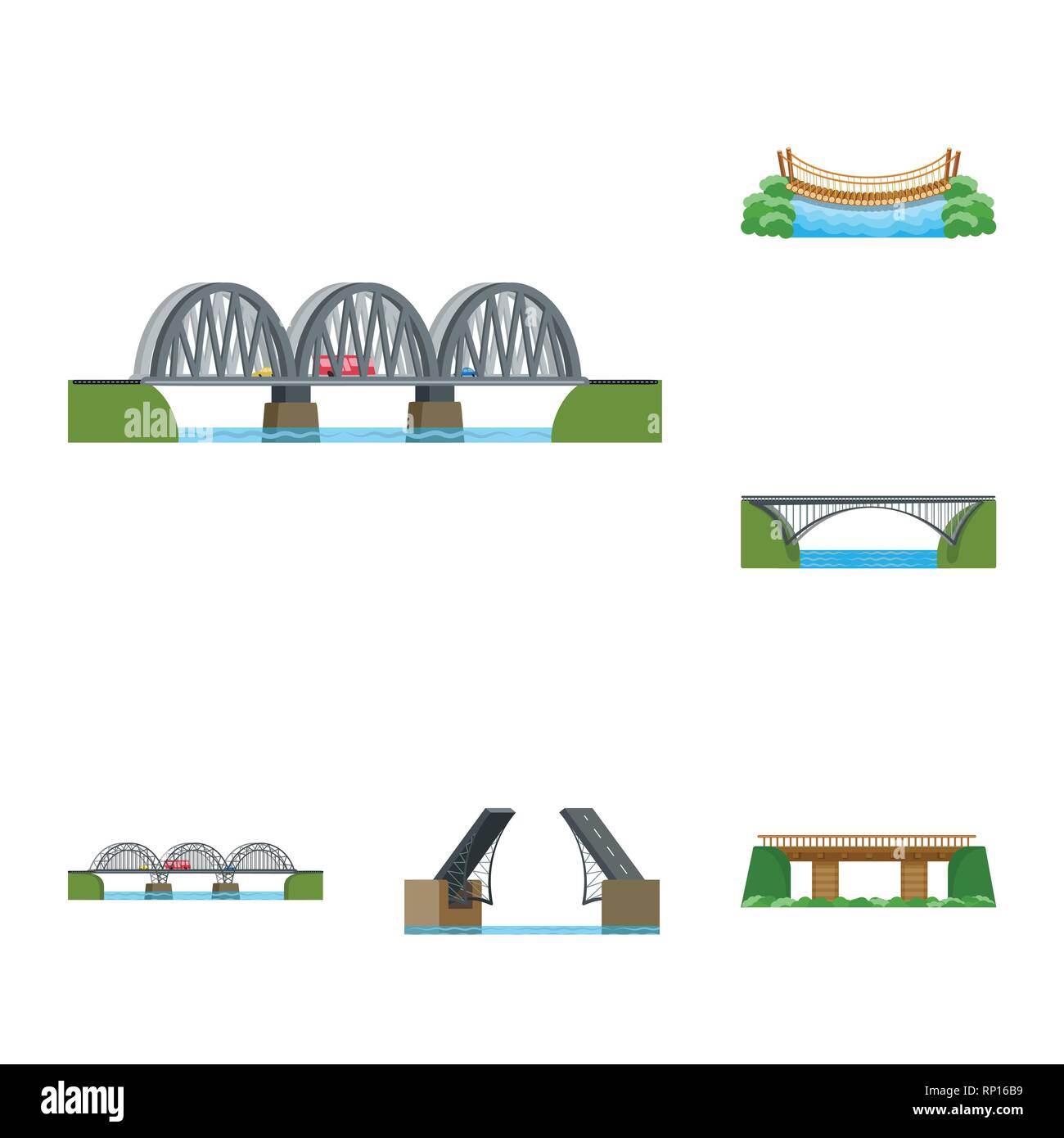 Vector design of bridgework and bridge symbol. Set of bridgework and ...