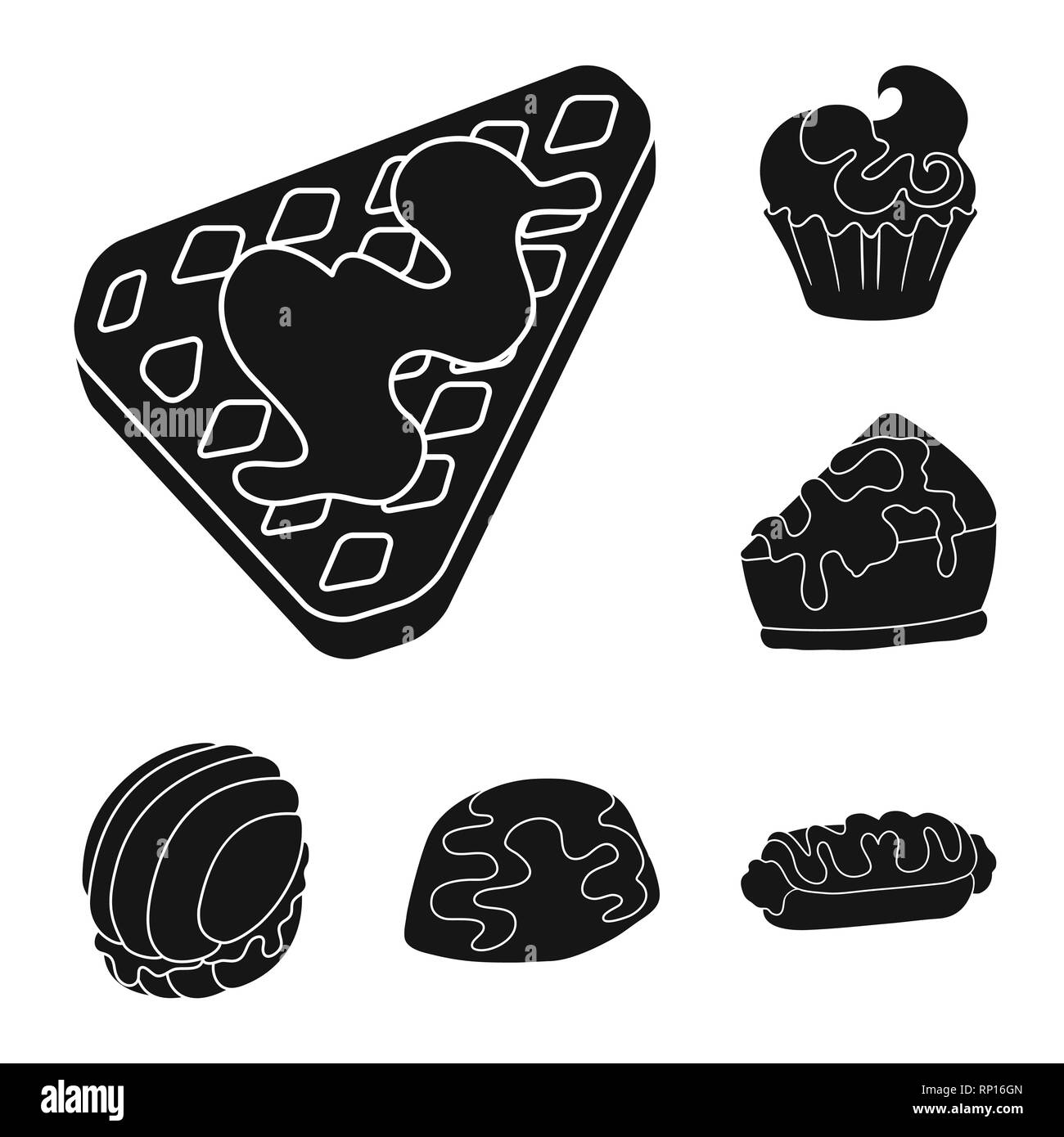 Vector illustration of sweetness and product symbol. Set of sweetness ...