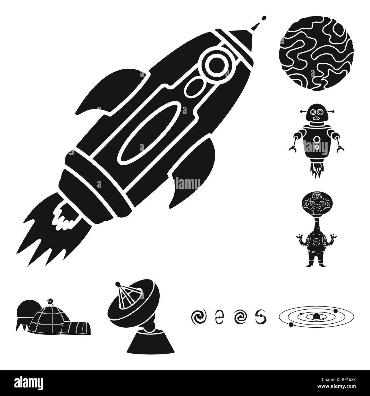 Vector illustration of colonization and sky sign. Collection of ...