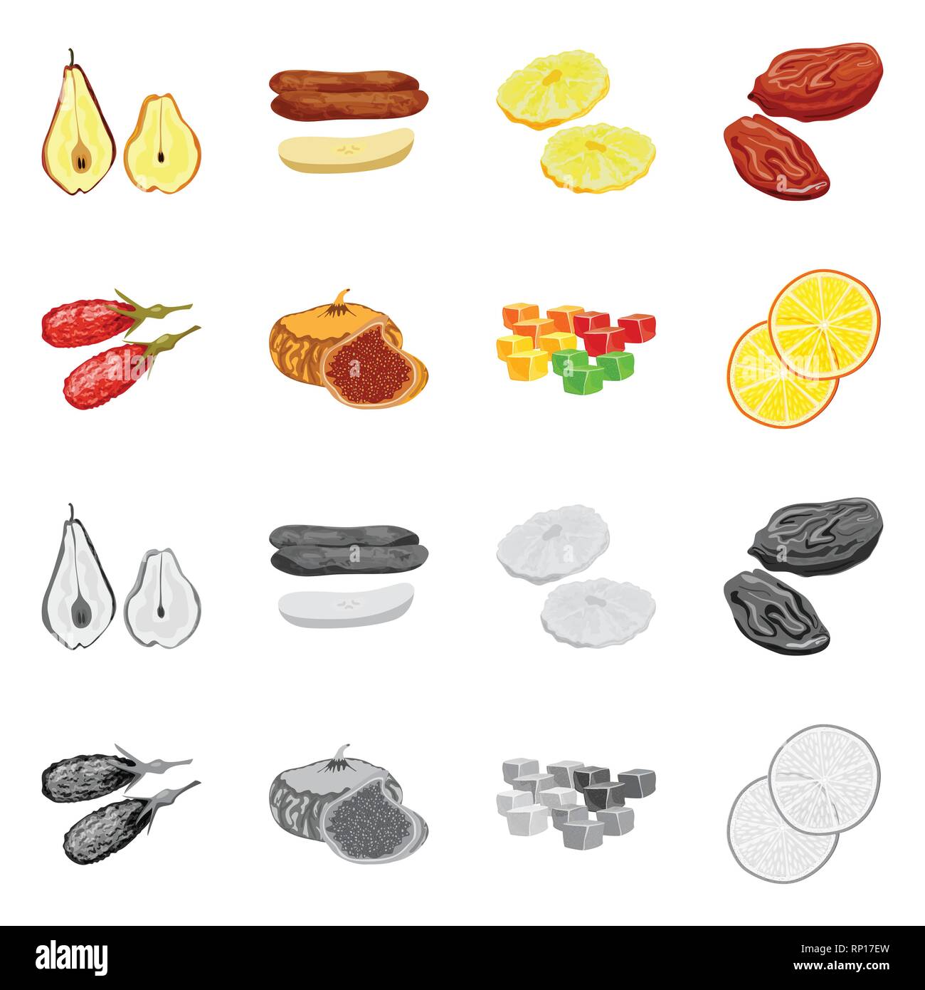 Vector design of food and raw icon. Set of food and nature stock vector ...