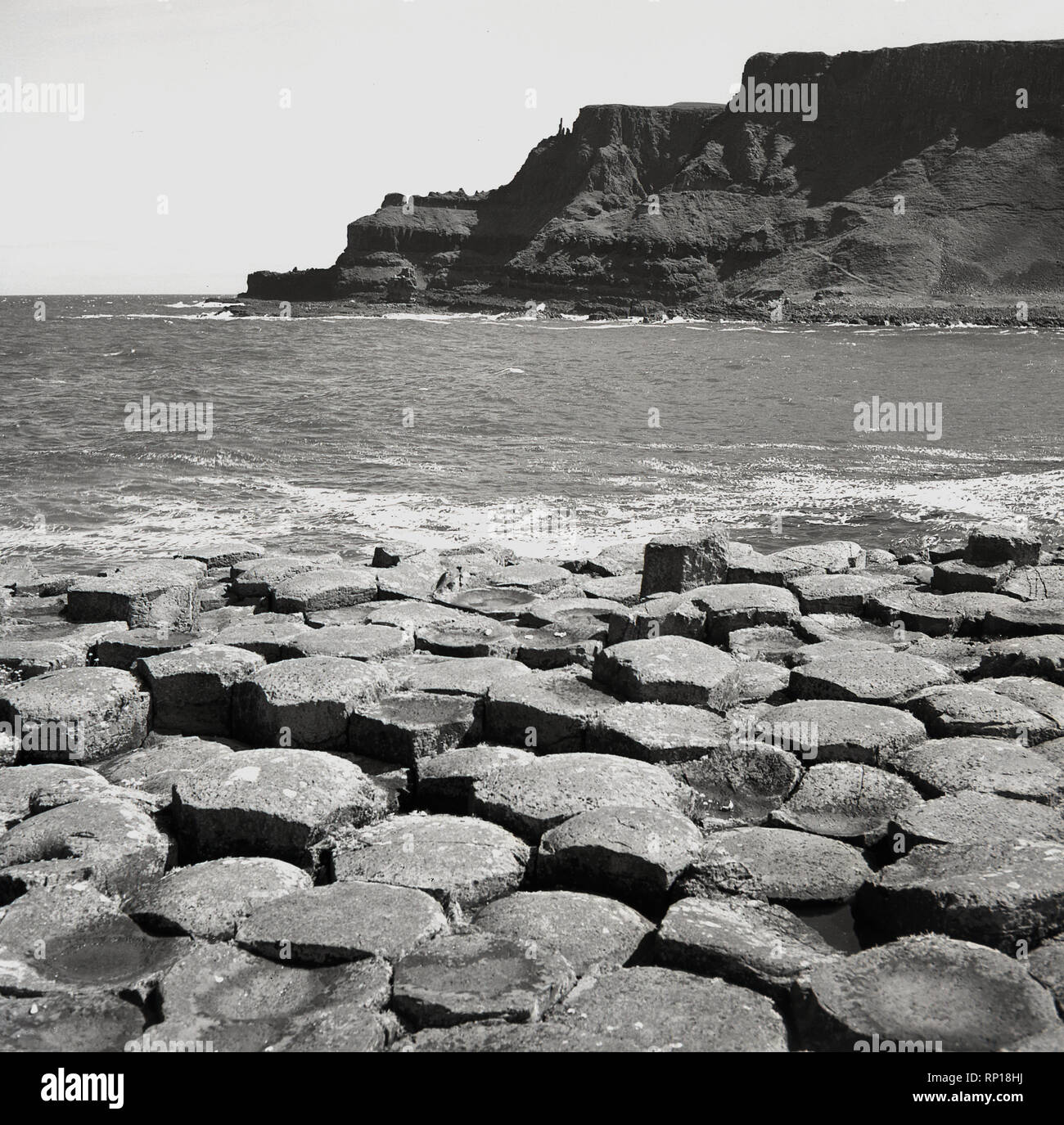 1950s, historical picture showing the ancient interlocking hexagonal ...