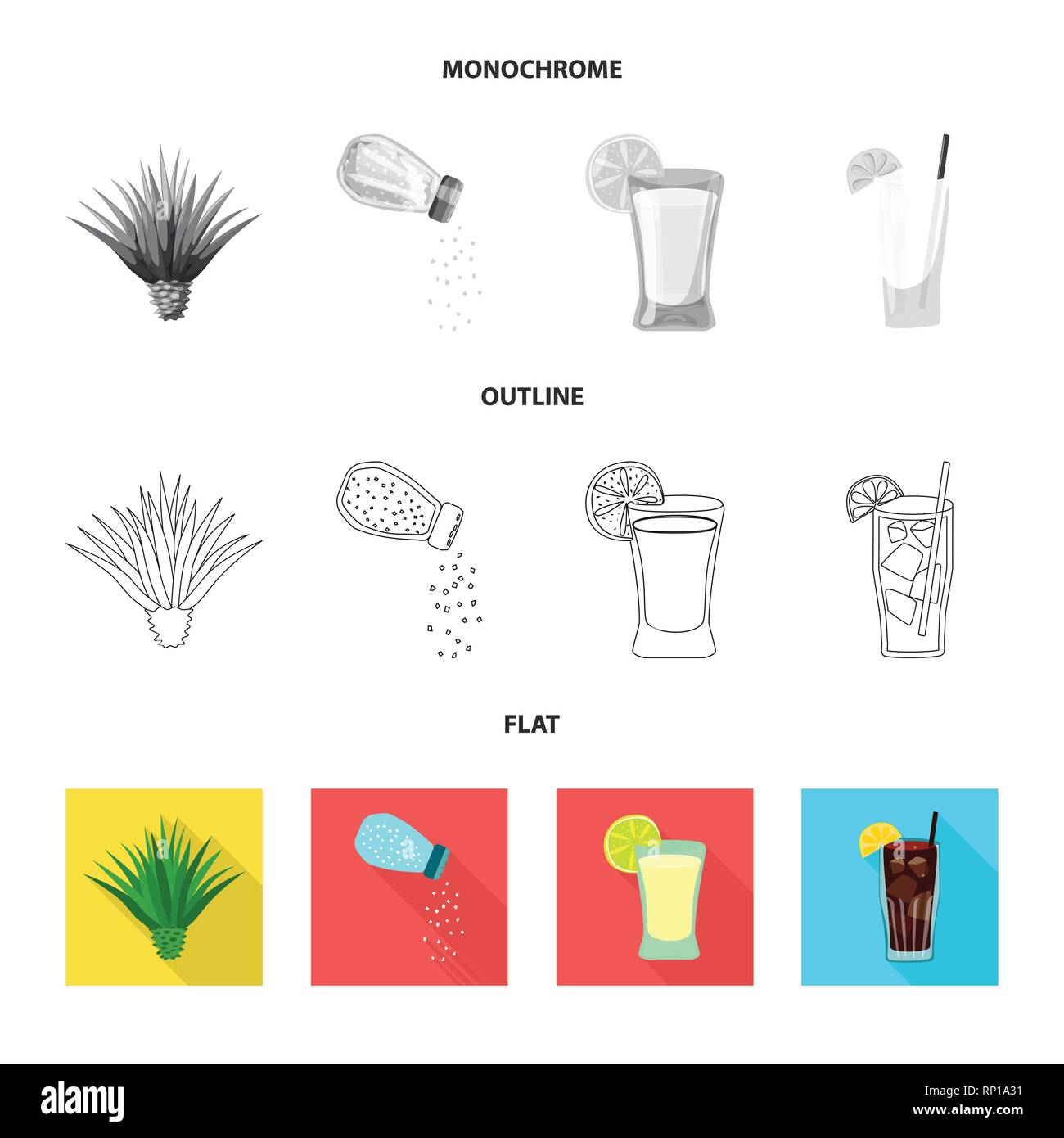 Vector illustration of cafe and Latin logo. Collection of cafe and ...