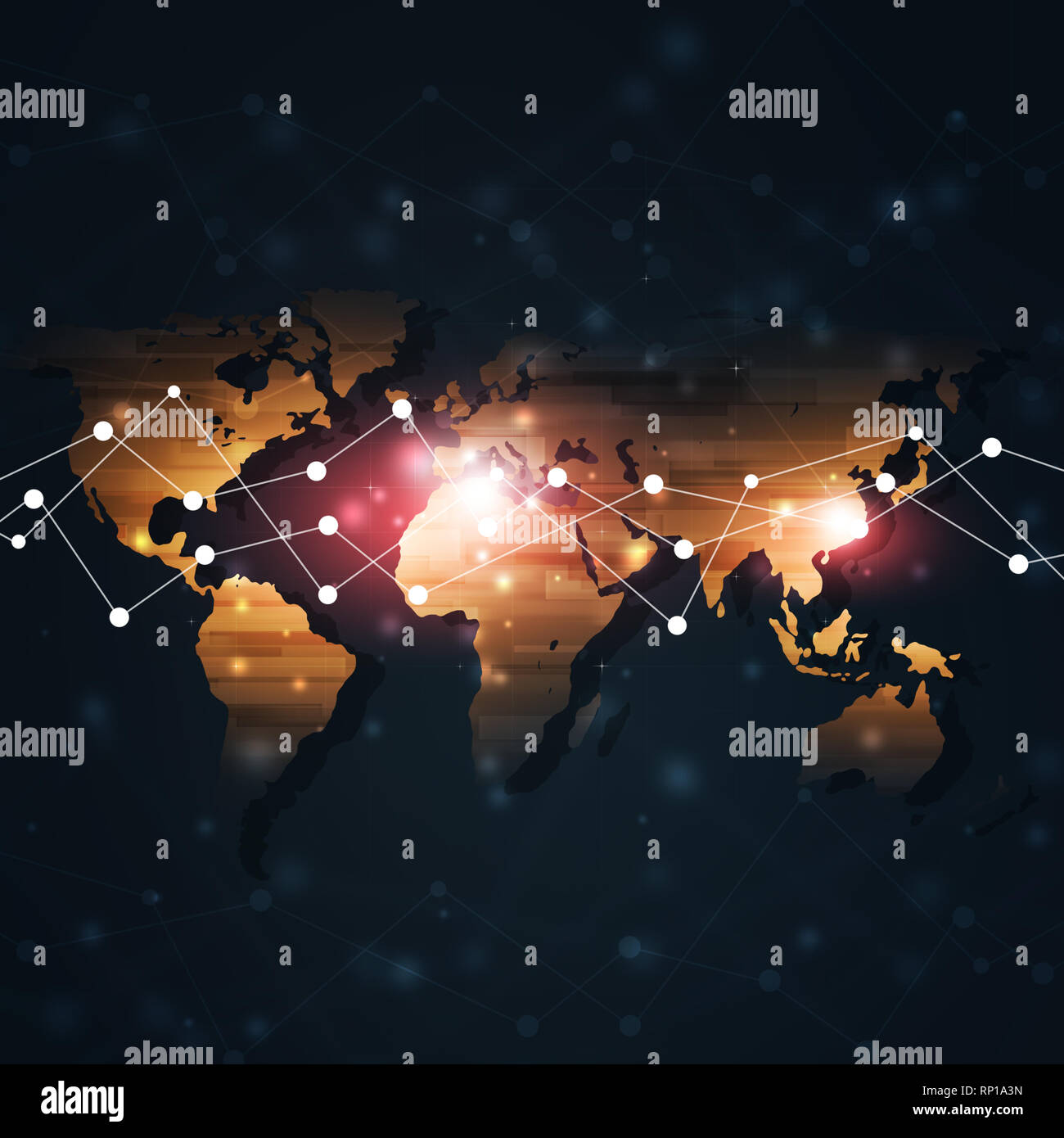 global web connections technology concept business background Stock ...