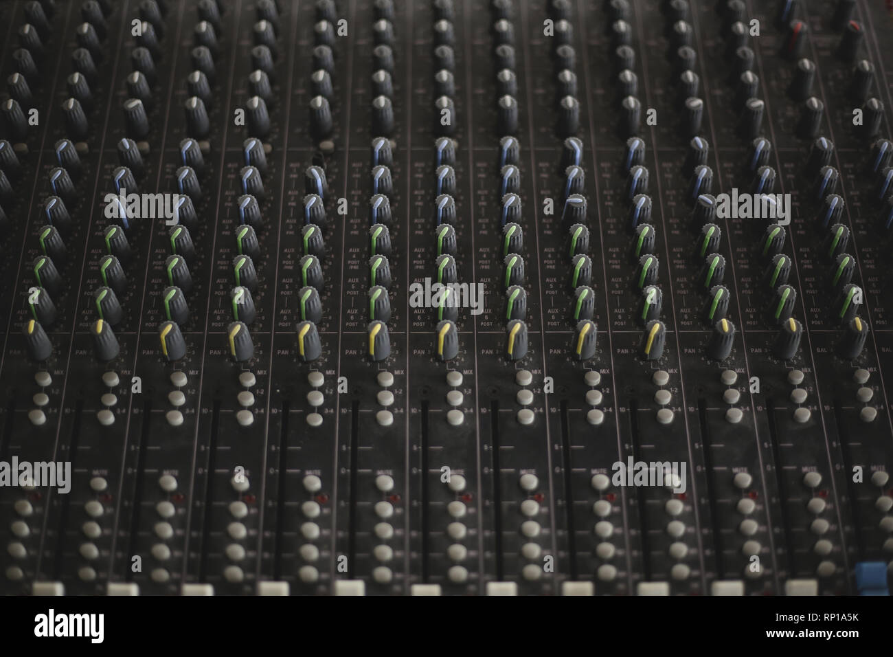 Dark Mixing Desk Panel Stock Photo - Alamy