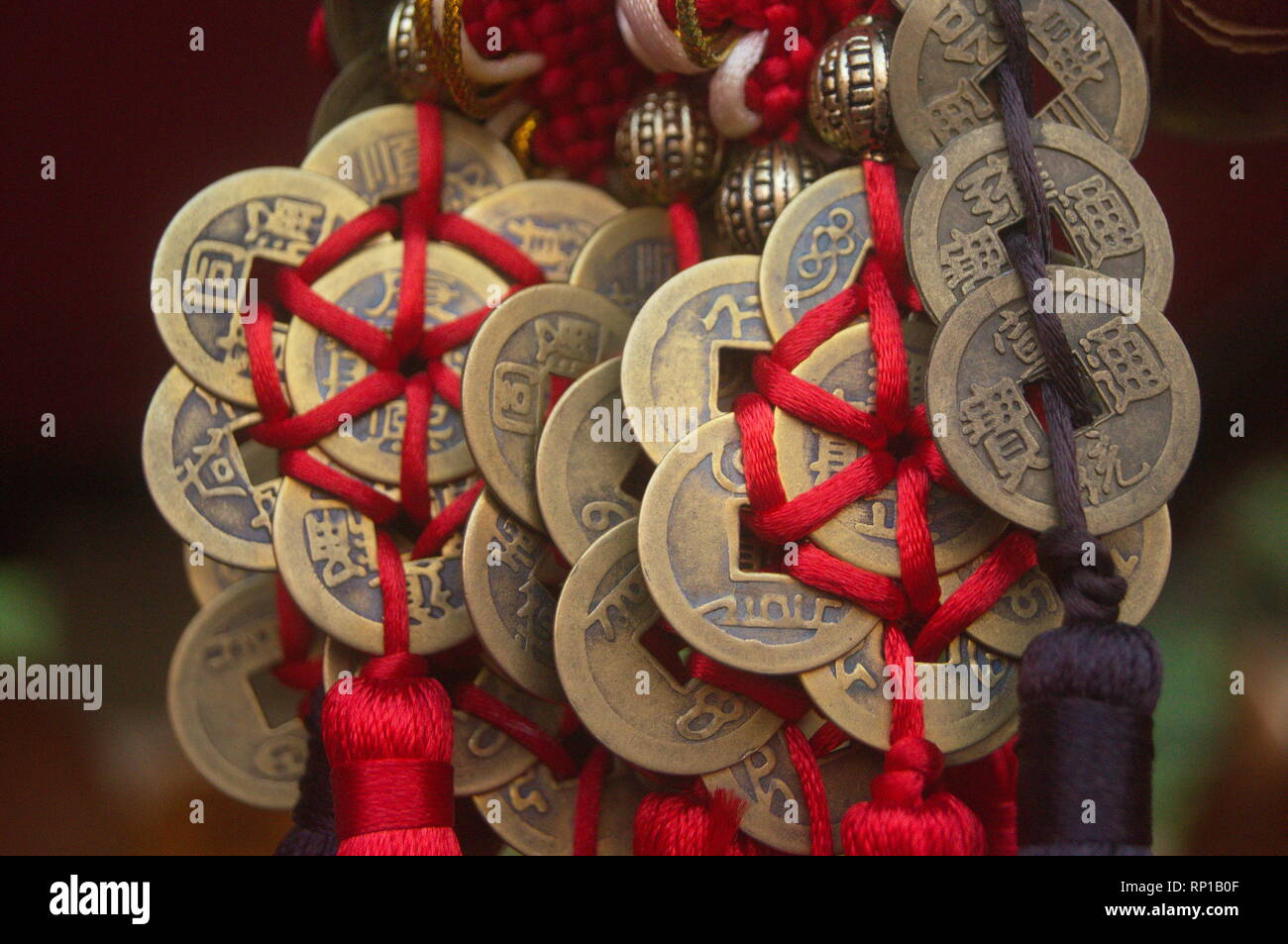 Chinese ancient coin knitting crafts Stock Photo - Alamy