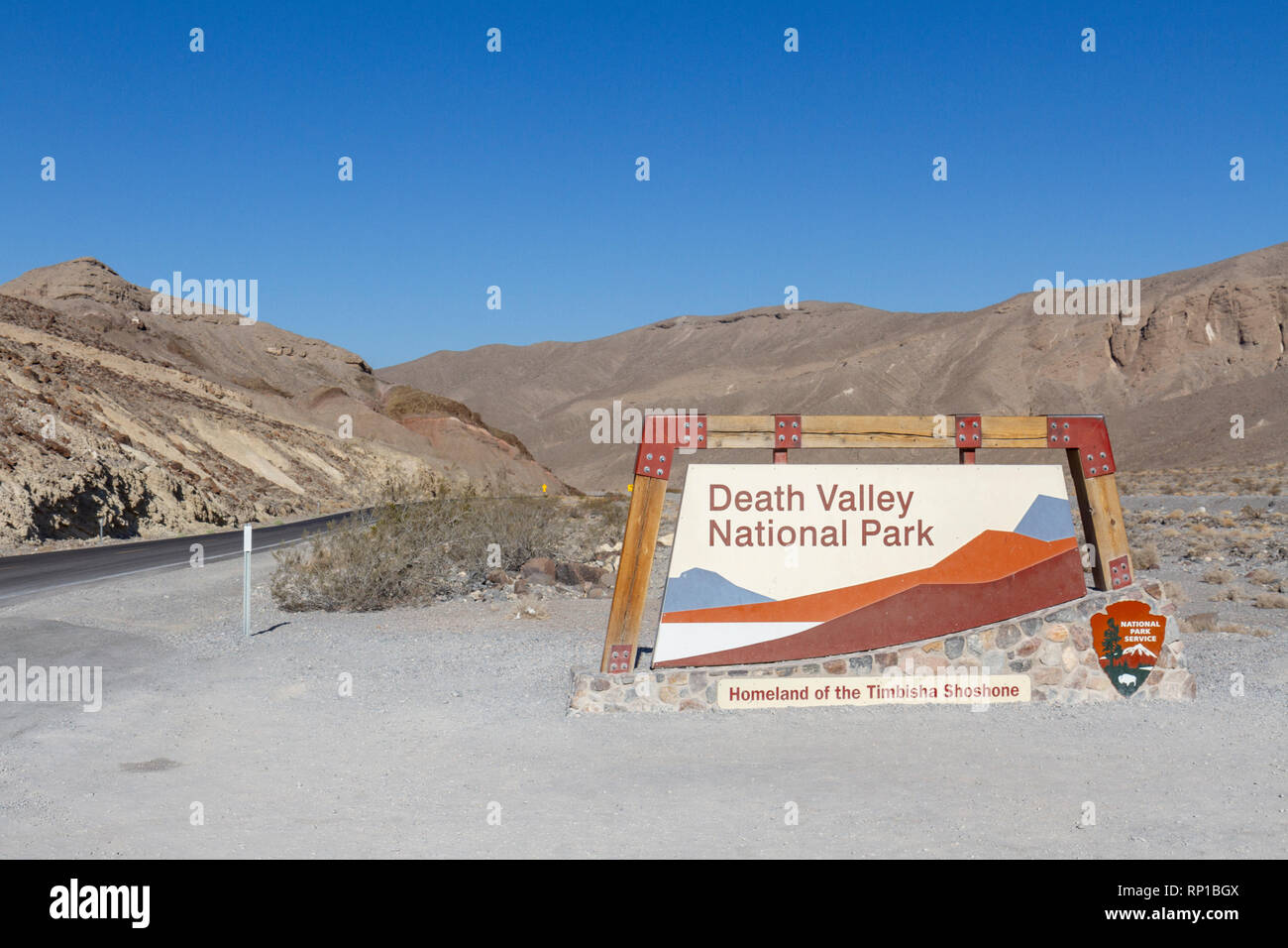 Death Valley National Park entrance sign, California, United States ...