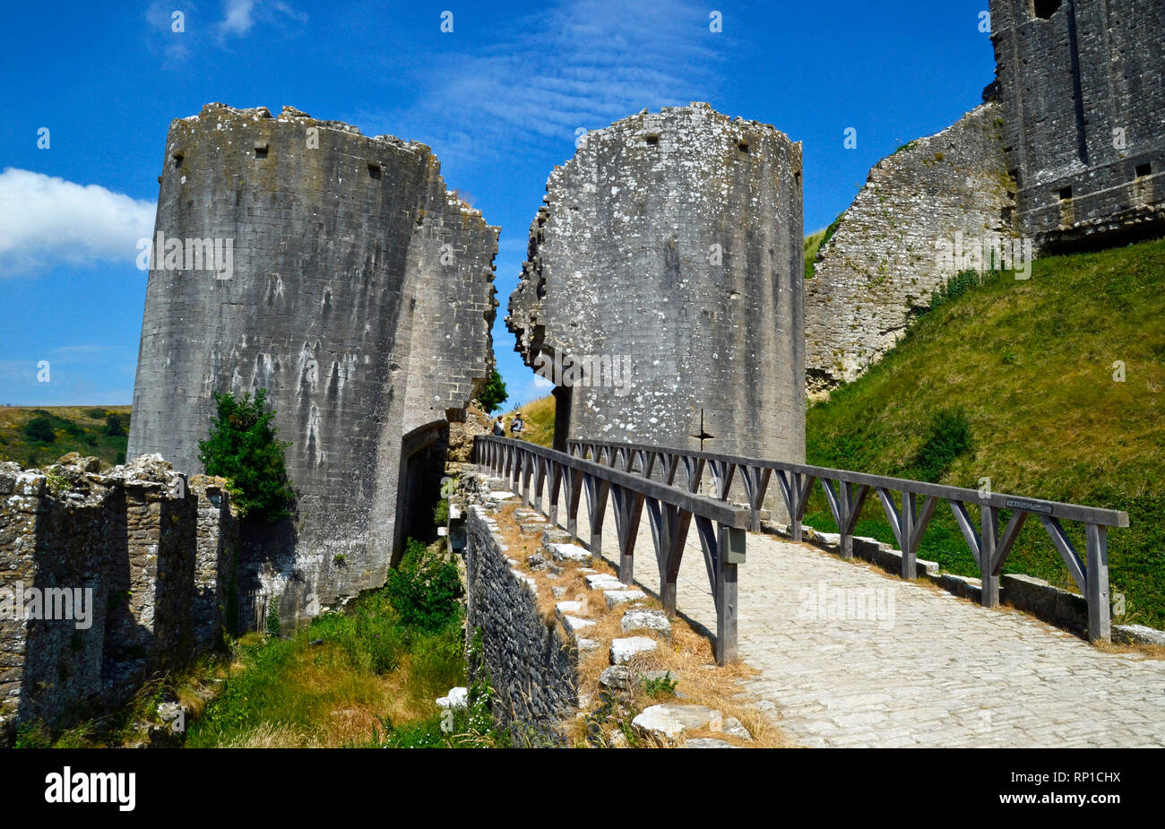 Corfe Castle Castle, Swanage, Isle of Purbeck, Dorset, UK Stock Photo ...