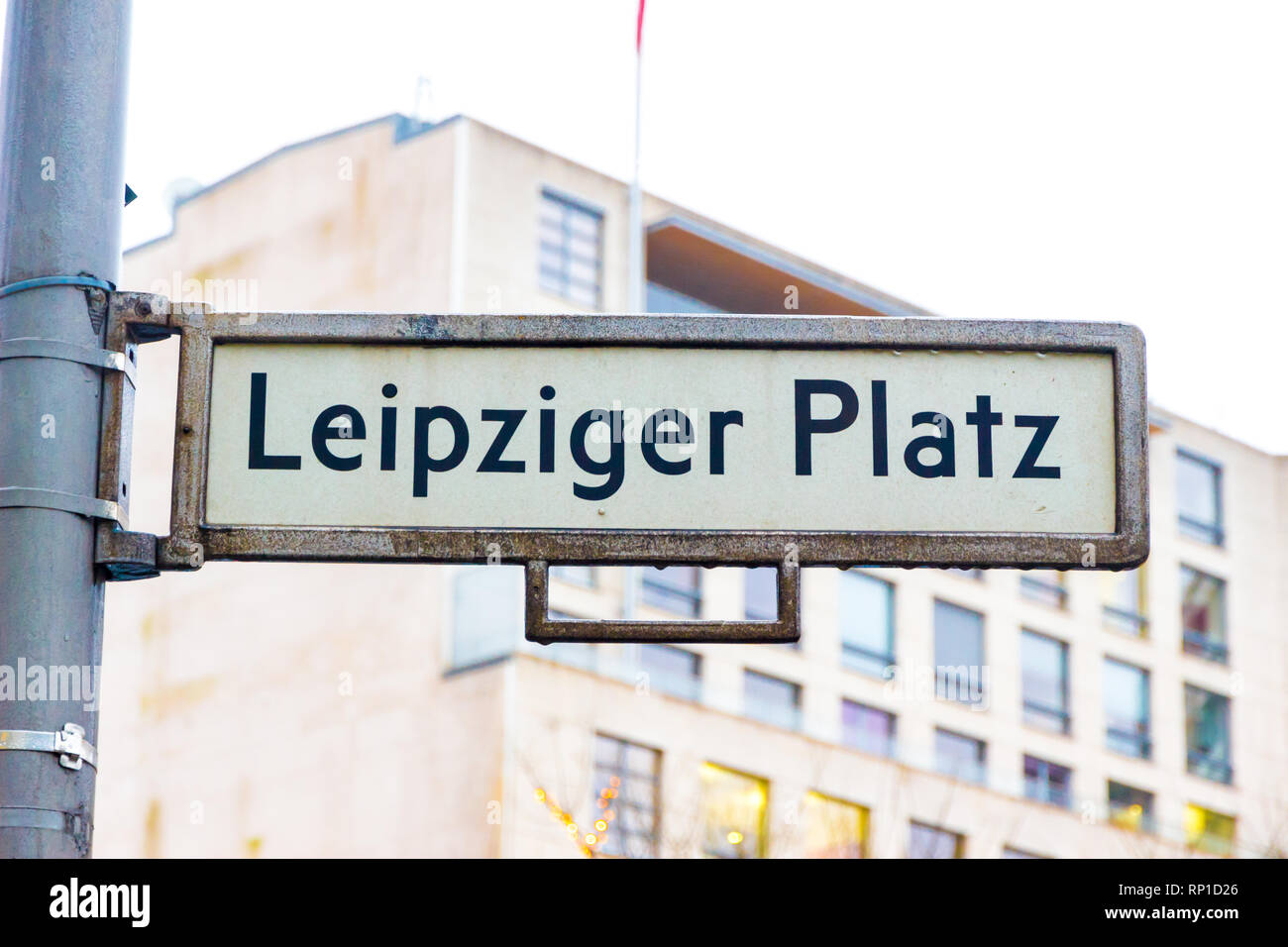 Berlin, Germany. Street sign in Leipziger Platz (Leipzig square ...