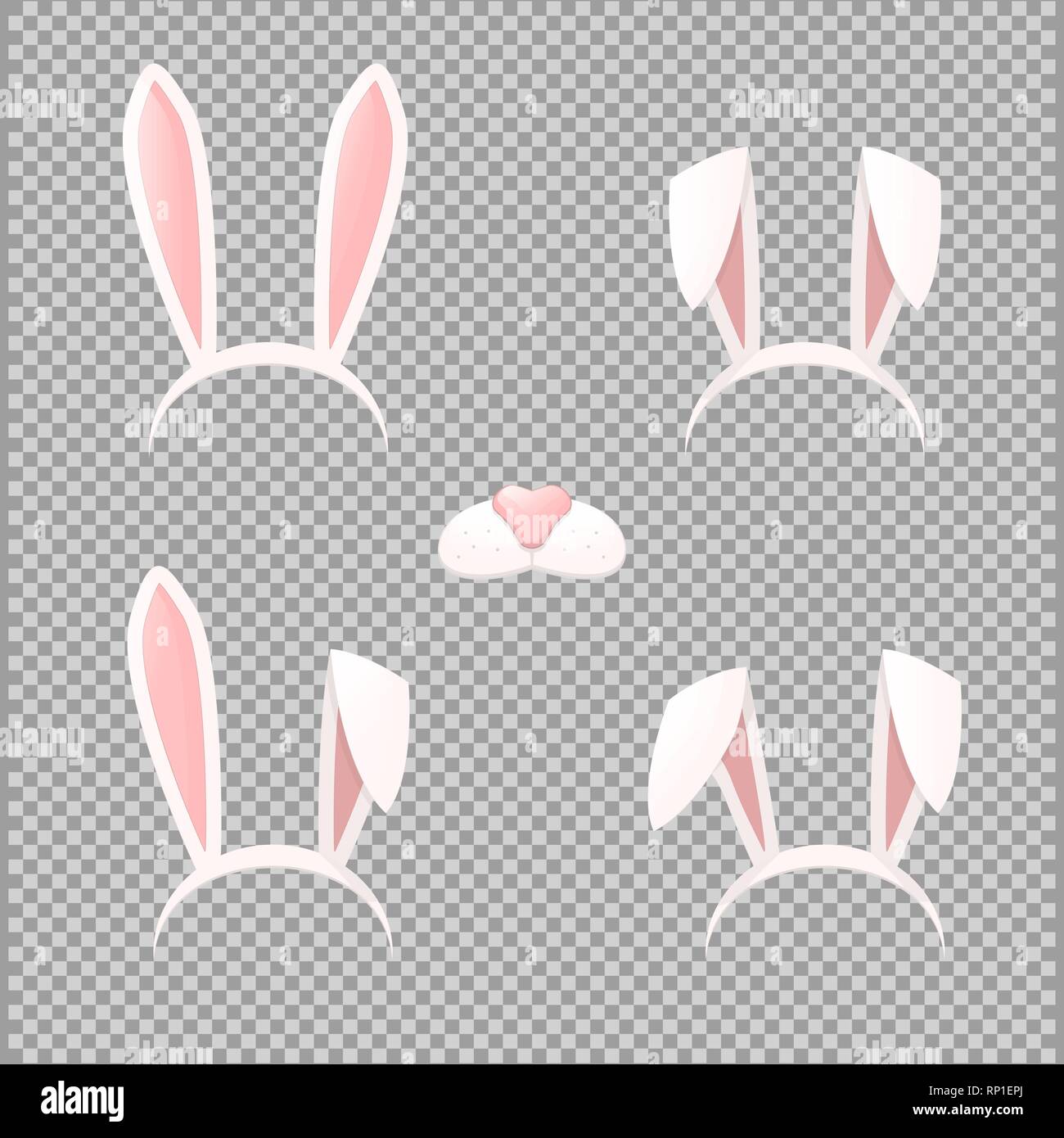 Bunny ears mask set cartoon vector illustration Stock Vector Image ... Bunny ears mask set cartoon vector illustration Stock Vector Image ...
