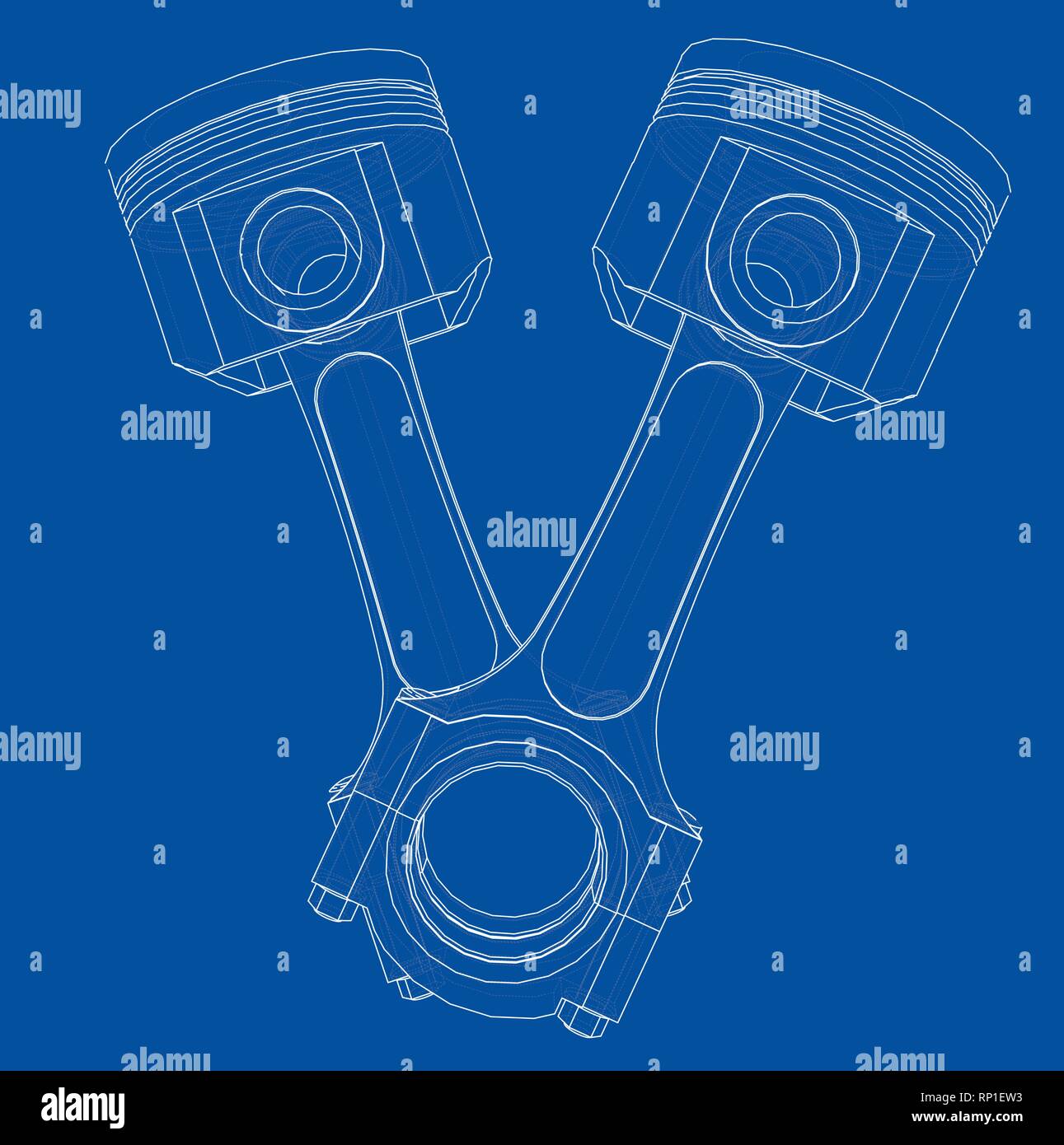 Sketch of piston. Vector rendering of 3d Stock Vector Image & Art - Alamy