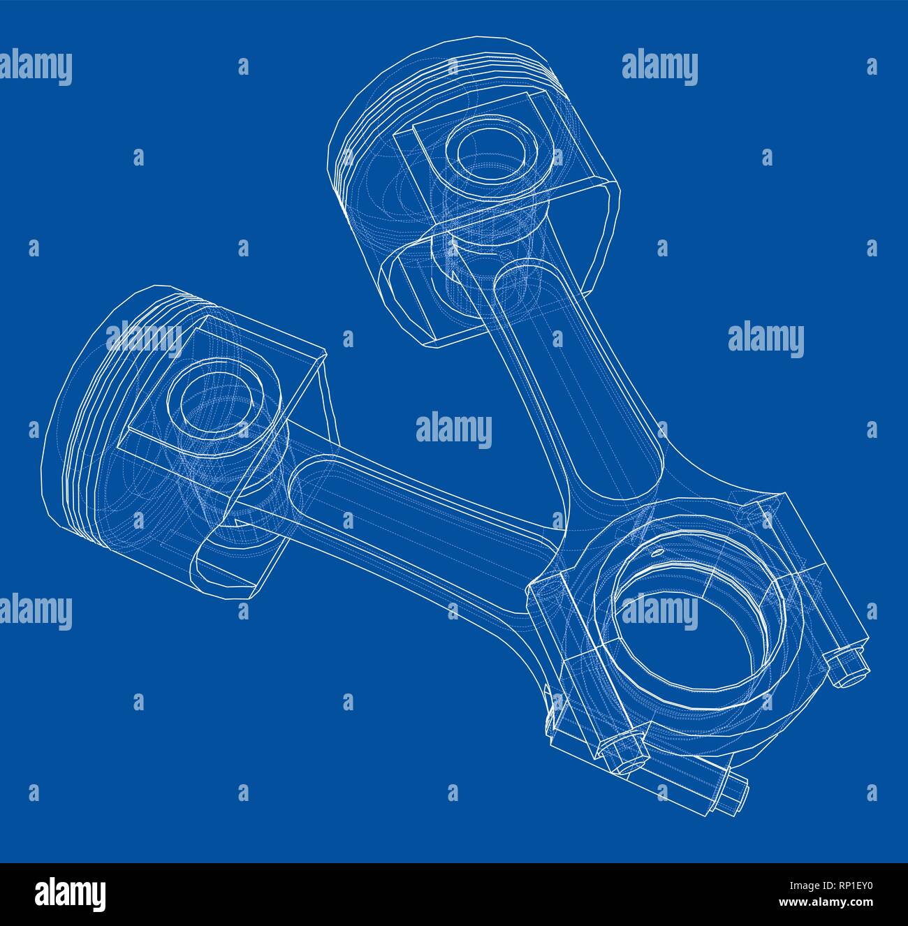 Sketch of piston. Vector rendering of 3d Stock Vector Image & Art - Alamy