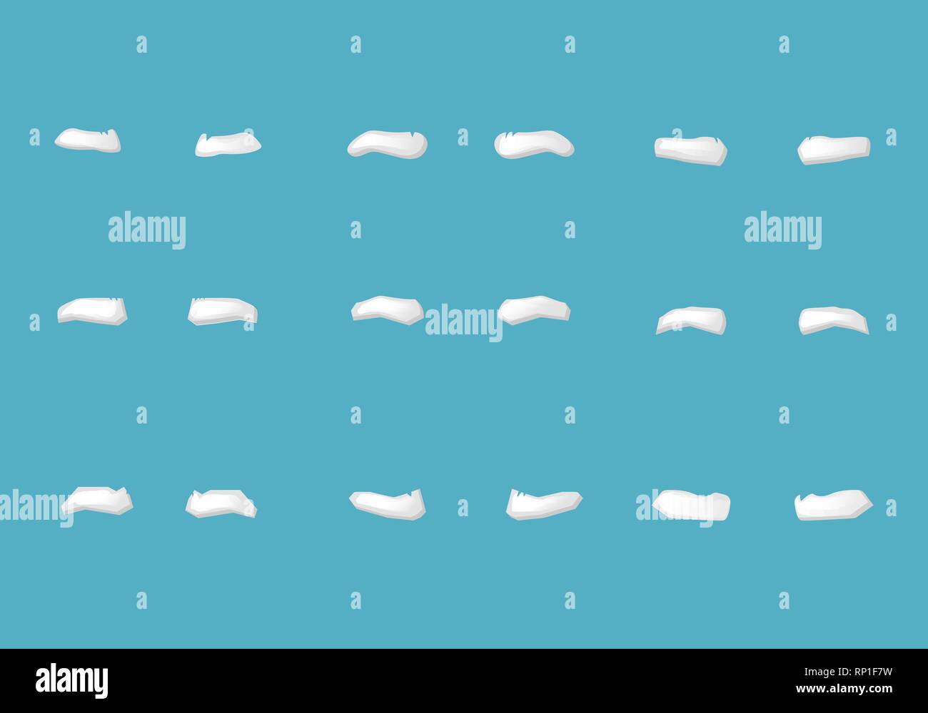 Santa Claus white eyebrow set on blue background Stock Vector Image ...