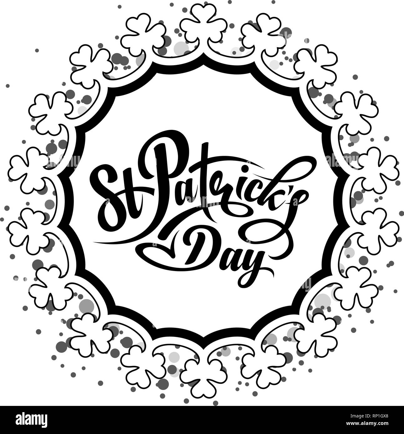 Saint patrick frame design Black and White Stock Photos & Images - Alamy